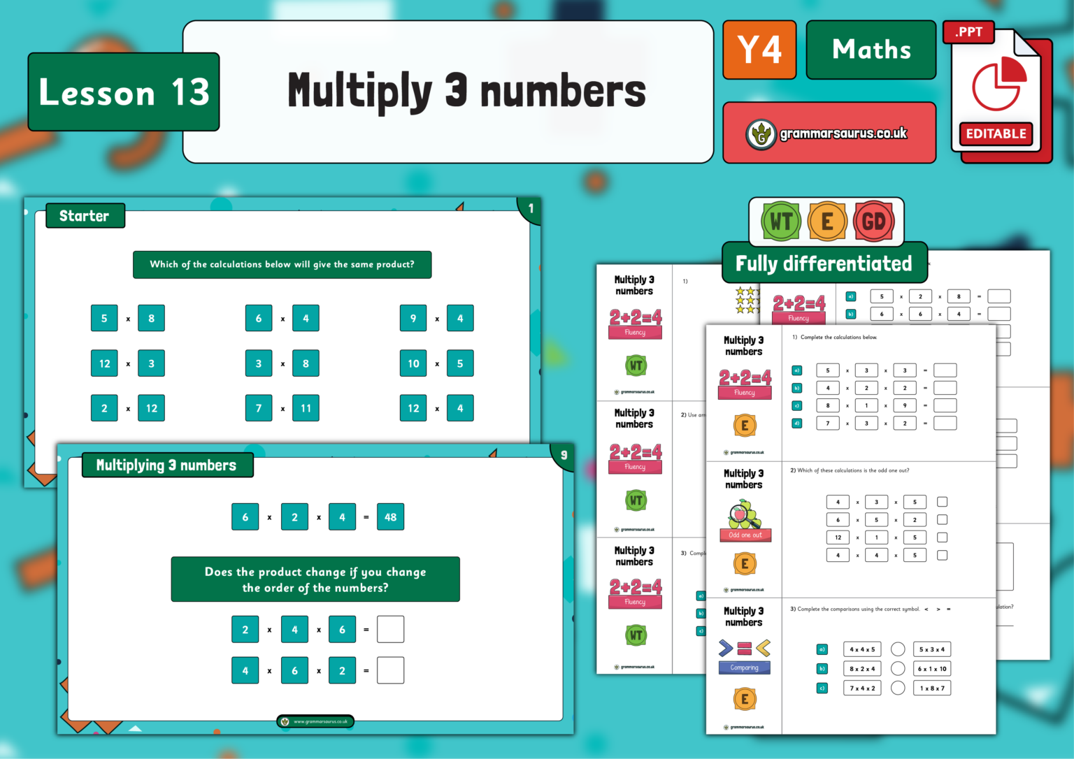 Year 4 Multiplication and Division – Multiply 3 numbers – Lesson 13 ...