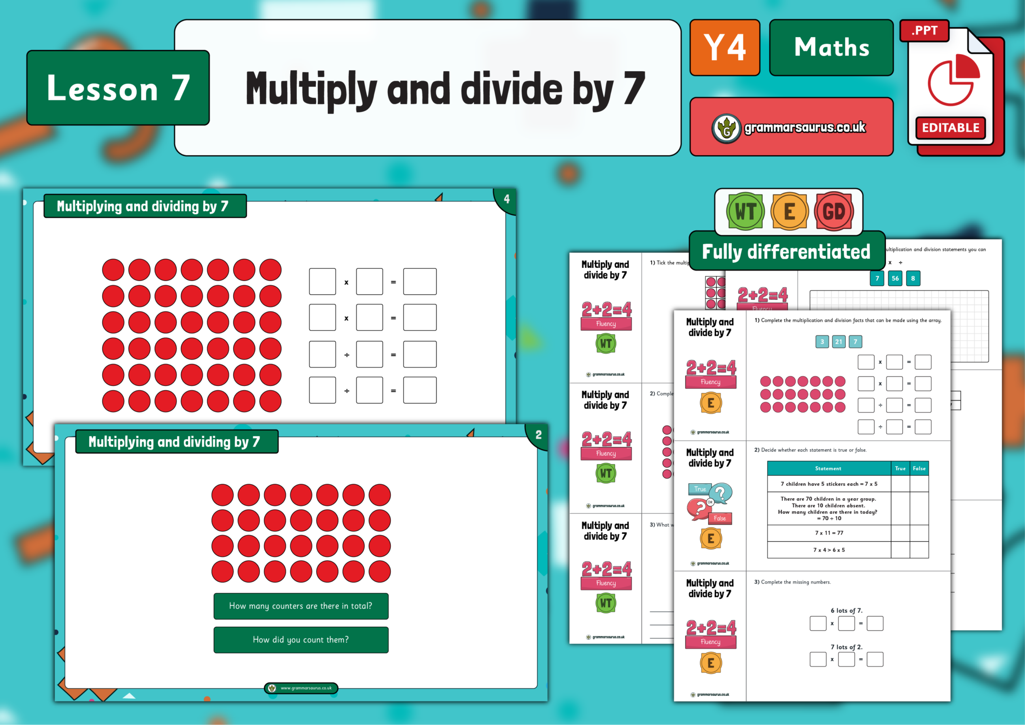 Year 4 Multiplication and Division - Multiply and divide by 7- Lesson 7 ...