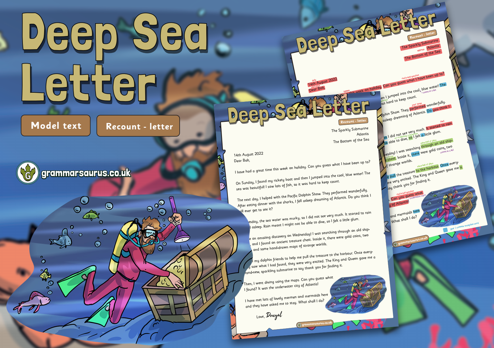 Year 1 Model Text – Recount – Letter – Deep Sea Letter - Grammarsaurus
