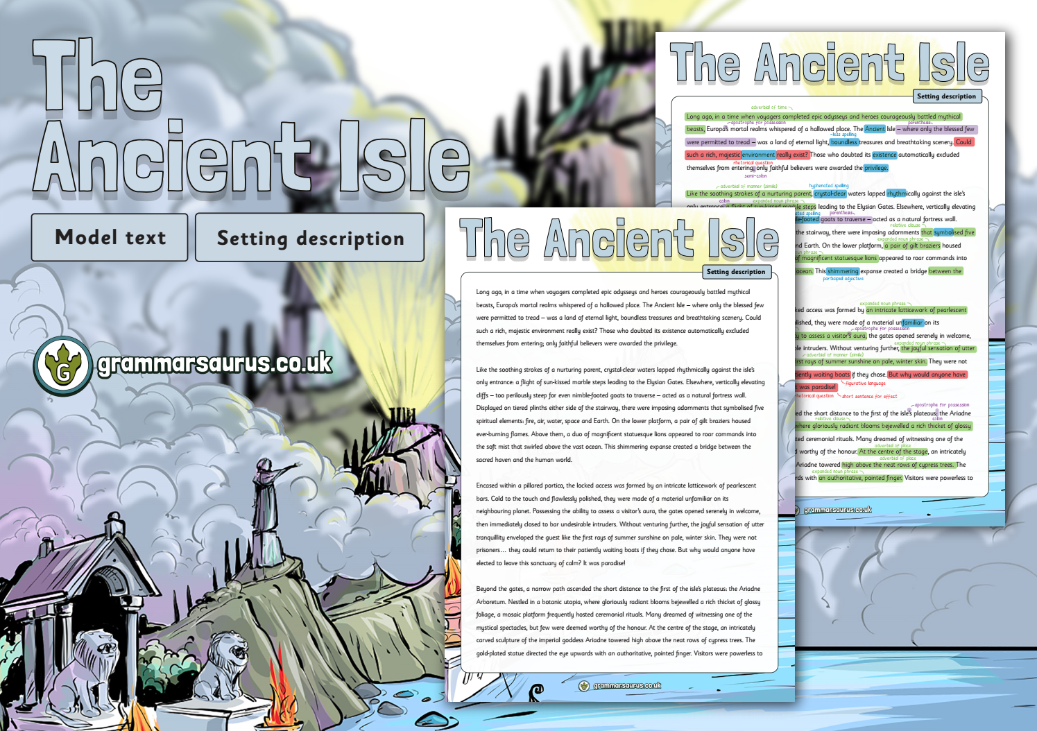 Year 6 Model Text – Setting Description – The Ancient Isle - Grammarsaurus