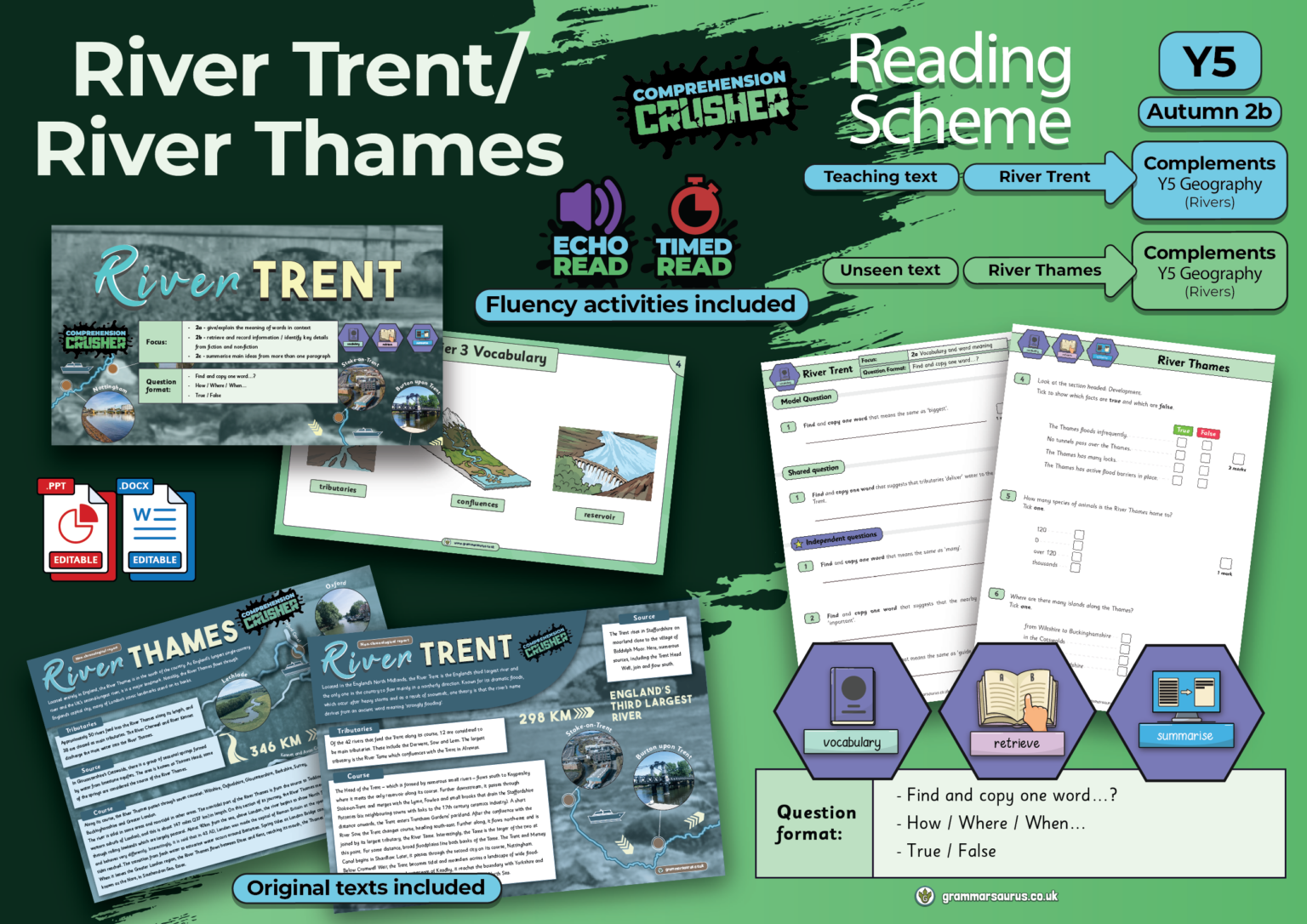 Year 5 Comprehension Crusher Reading Scheme - Autumn 2b - River Trent ...