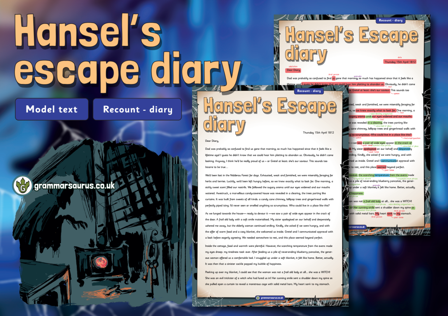 Year 6 Model Text – Recount diary – Hansel's escape diary - Grammarsaurus