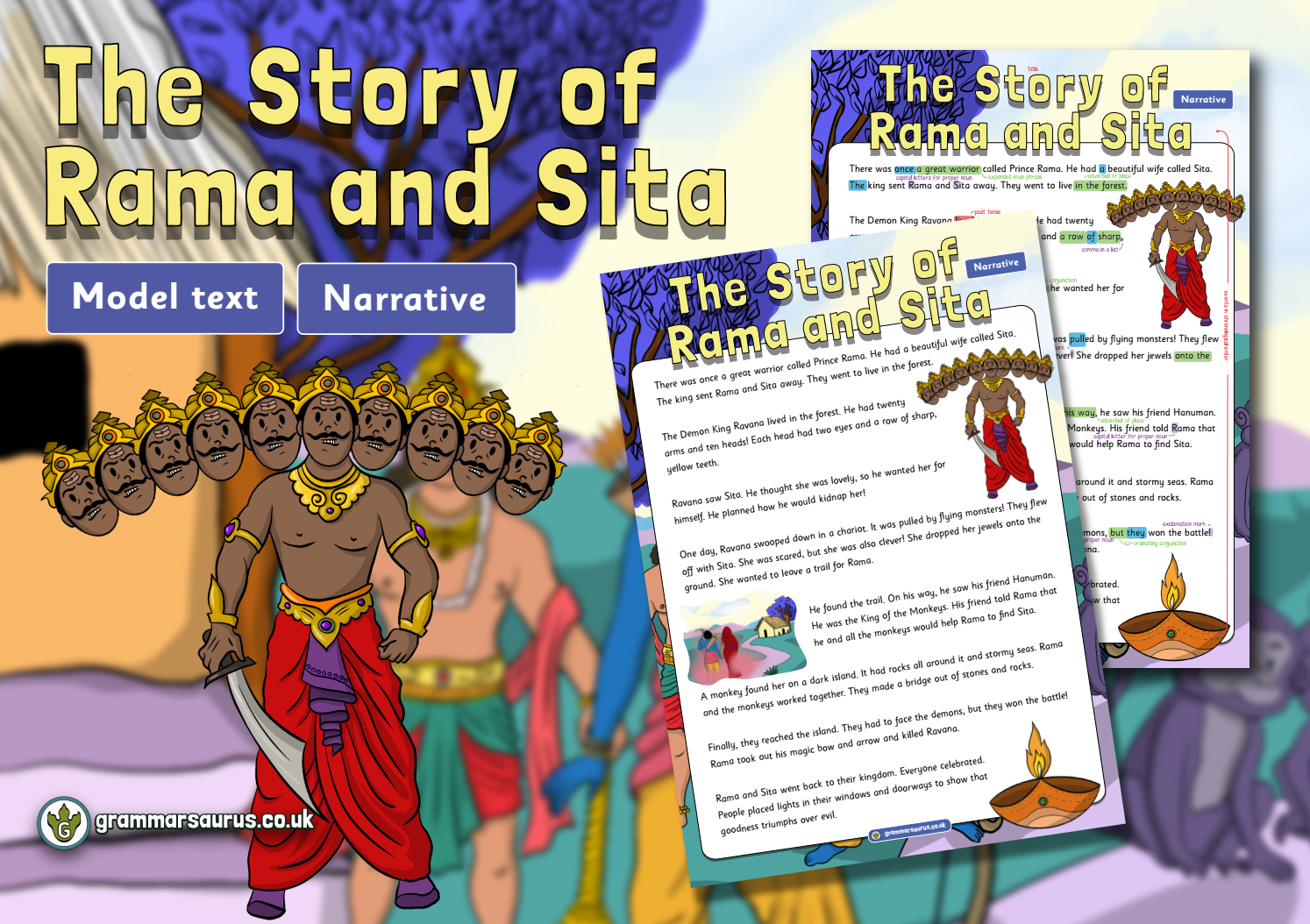 Year 1 Model Text – Narrative – The Story of Rama and Sita - Grammarsaurus