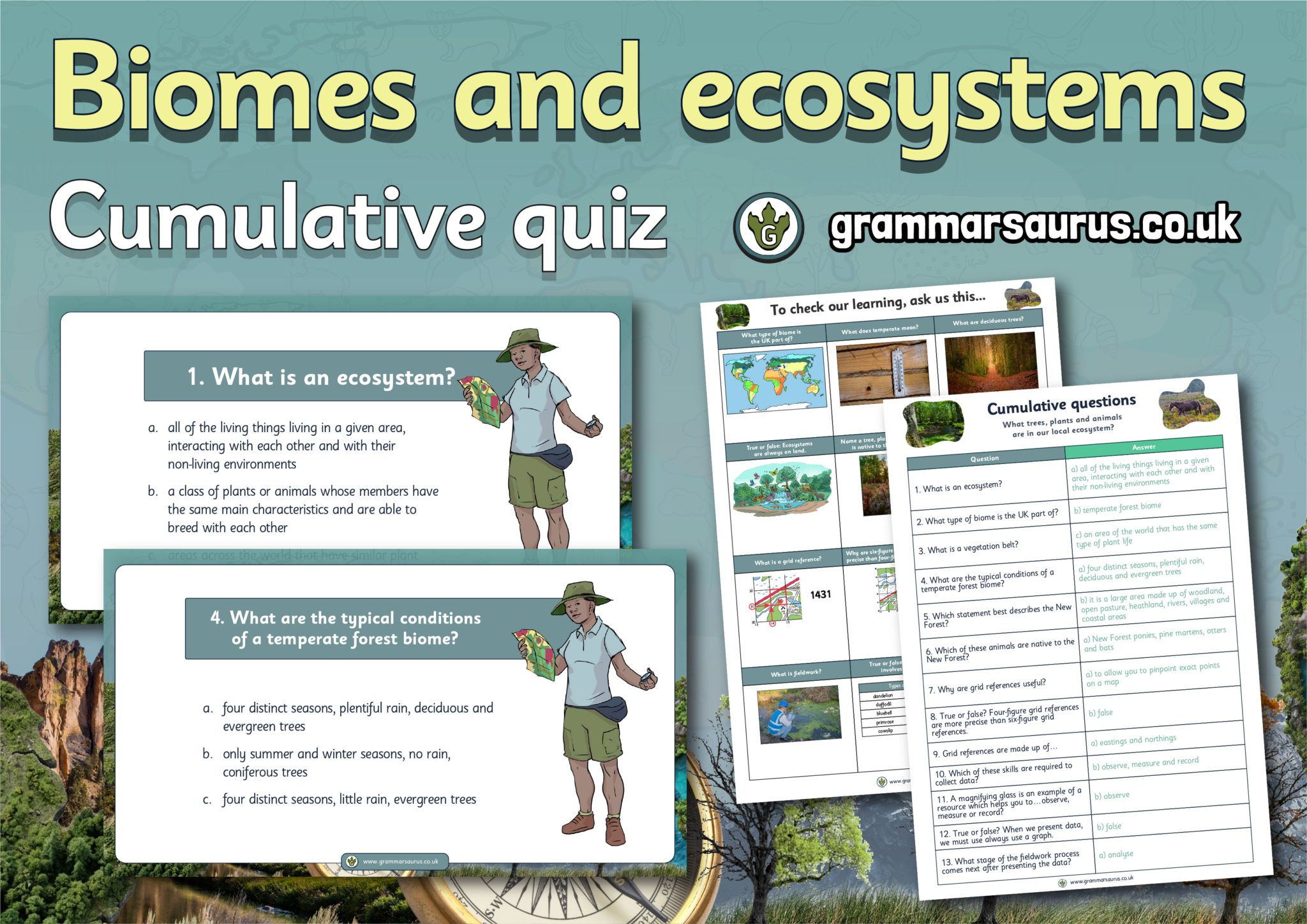 Year 5 Geography – Biomes and ecosystems – Cumulative quiz - Grammarsaurus