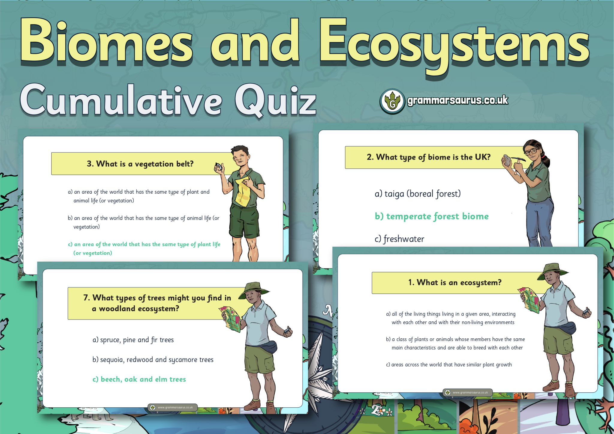 Year 5 Geography – Fieldwork – Biomes – Cumulative Quiz - Grammarsaurus