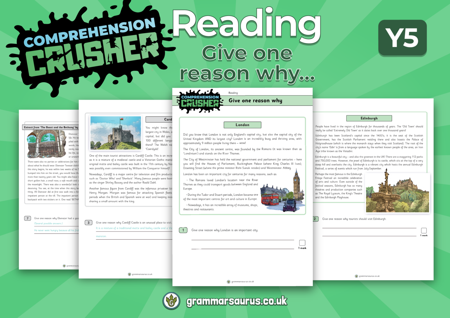 Y5 Comprehension Crusher: Give one reason why... - Grammarsaurus