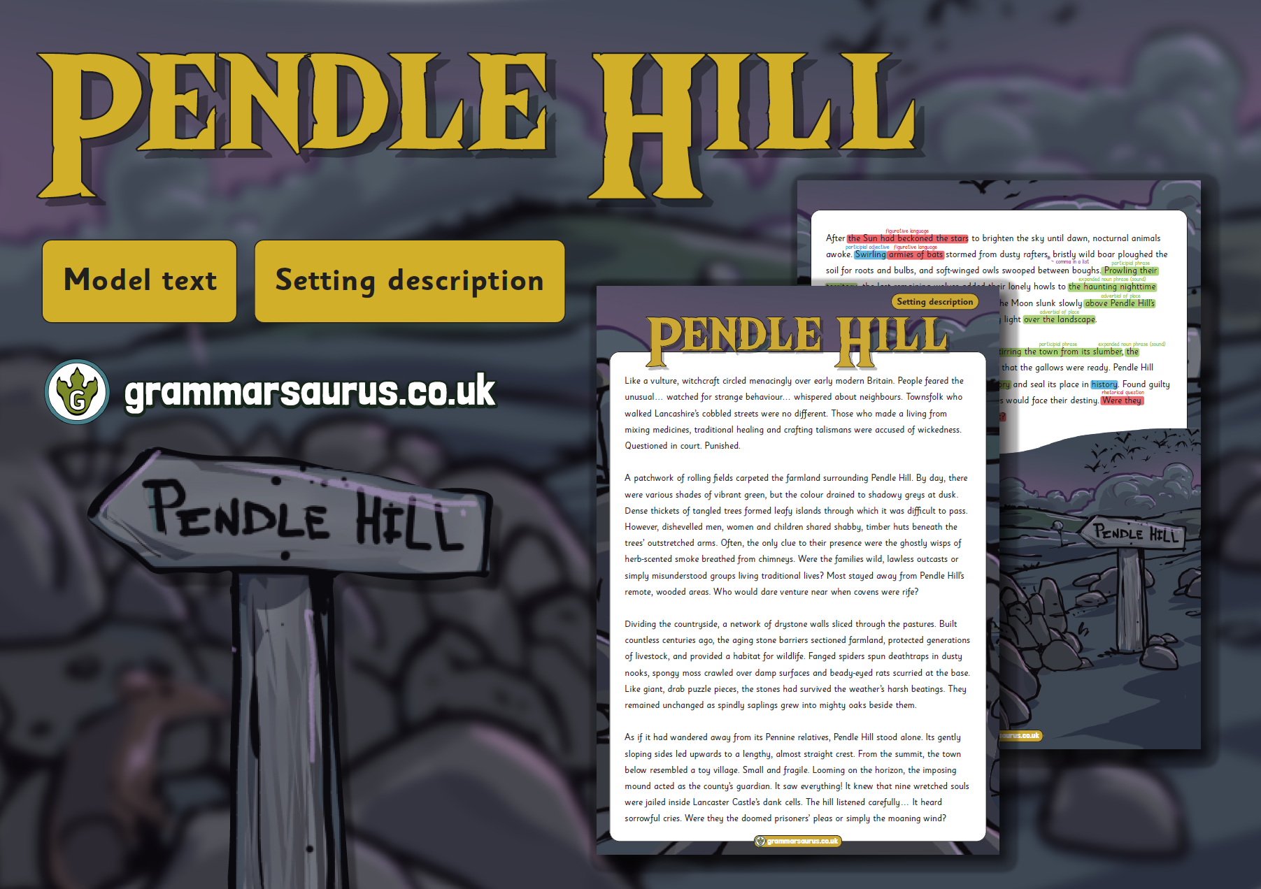 Year 4 Model Text Setting Description Pendle Hill Grammarsaurus