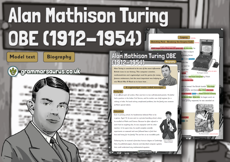 Year 3 Model Text – Biography – Alan Mathison Turing OBE (1912-1954 ...