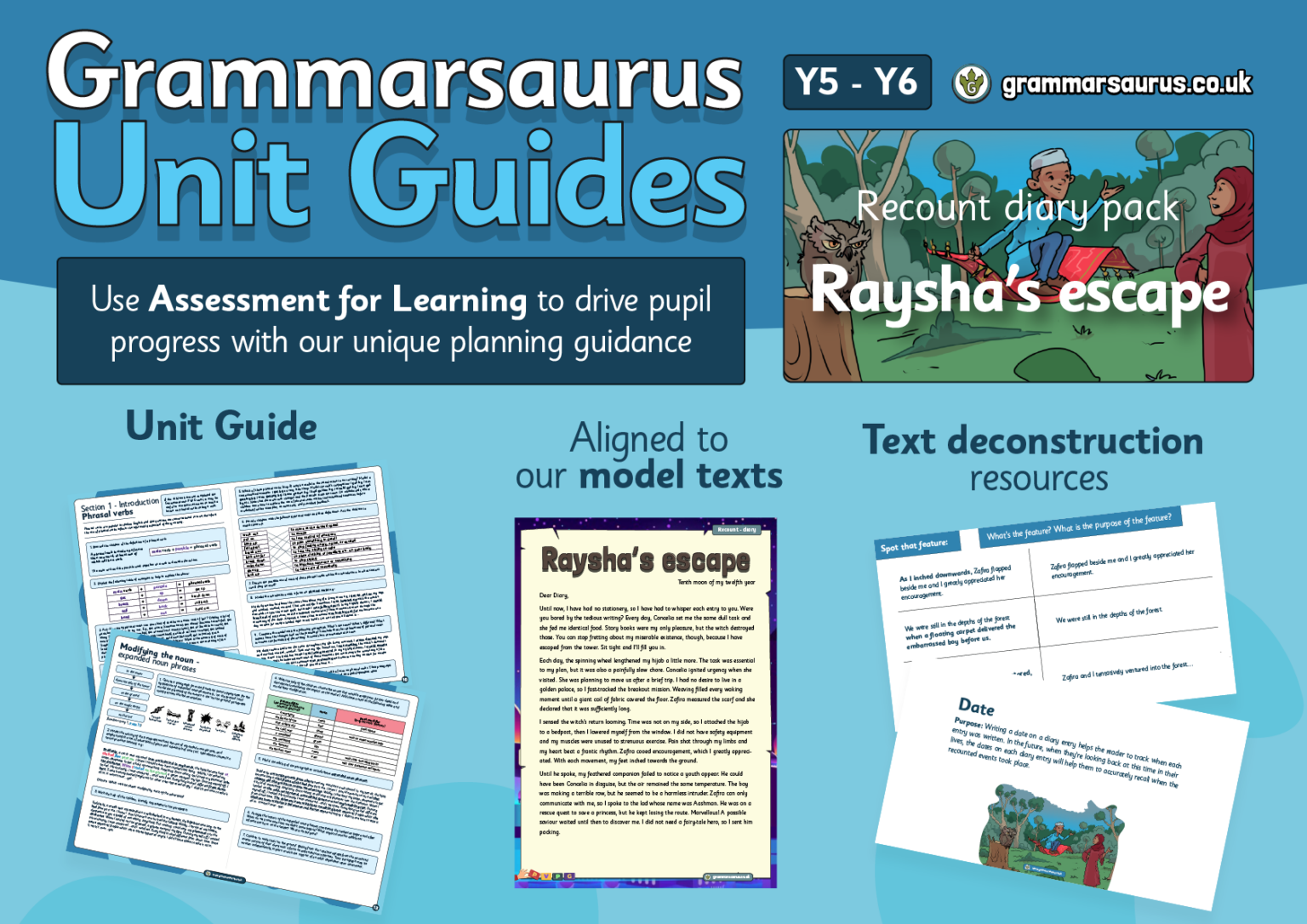 Year 5/6 Unit Guide – Recount diary - Raysha's escape - Grammarsaurus