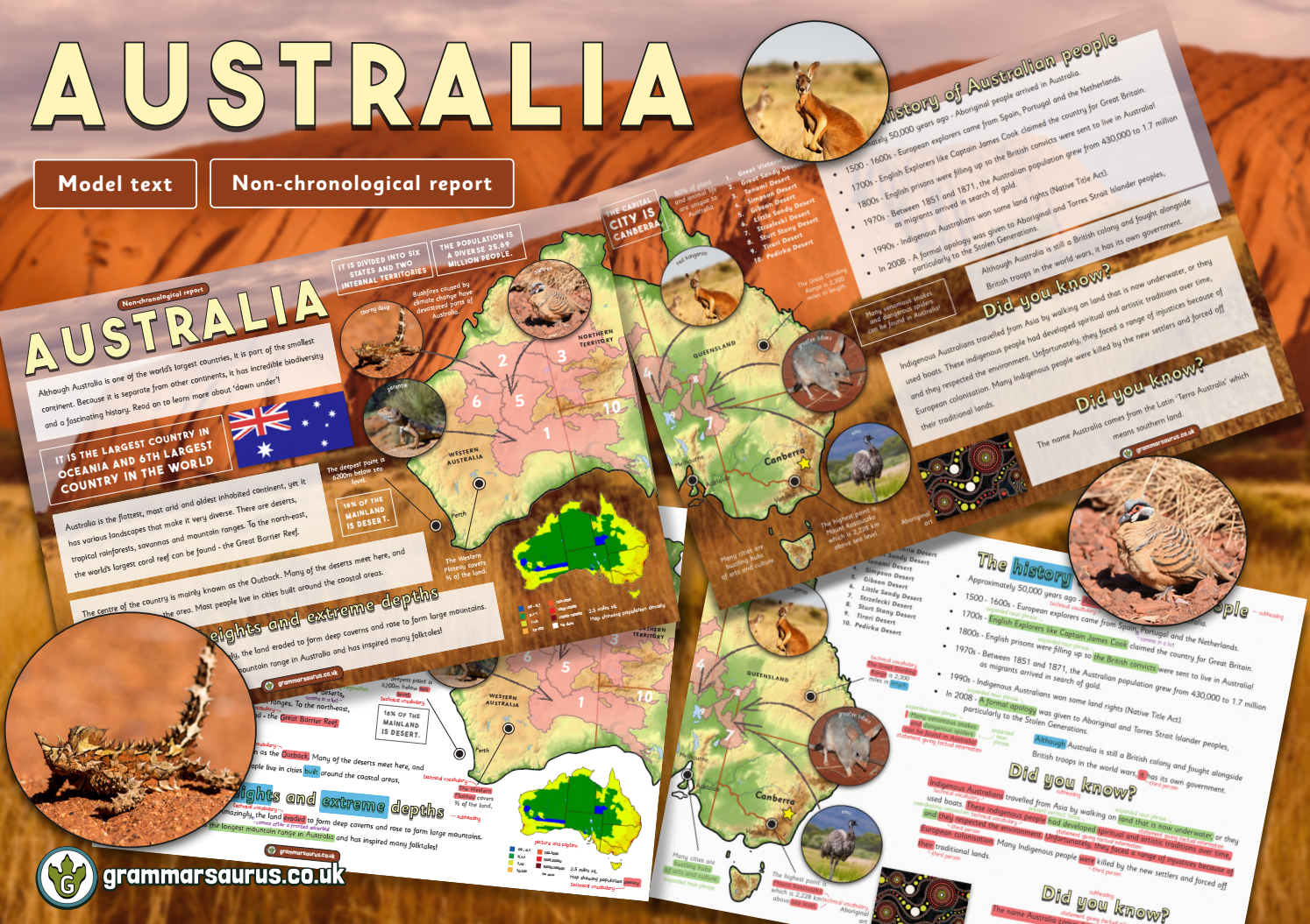 Year 4 Model Text – Non-chronological report – Australia - Grammarsaurus