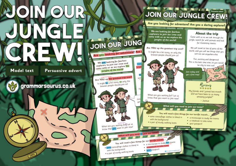 Year 1 Model Text – Persuasive Advert – Join our Jungle Crew ...