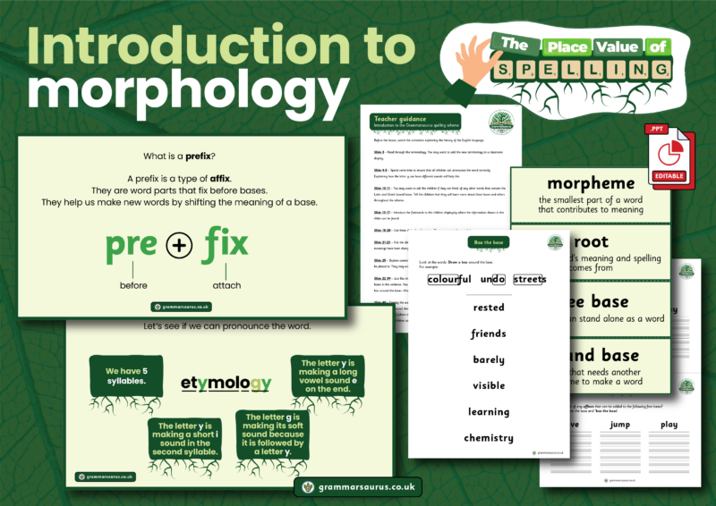 Y4 Objective 3 (Introduction to Morphology) - Grammarsaurus