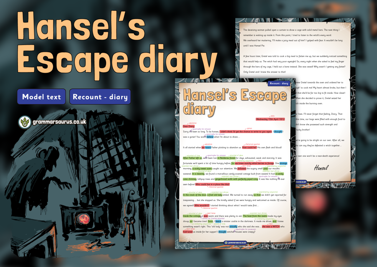 Year 4 Model Text – Recount – diary – Hansel's Escape diary - Grammarsaurus