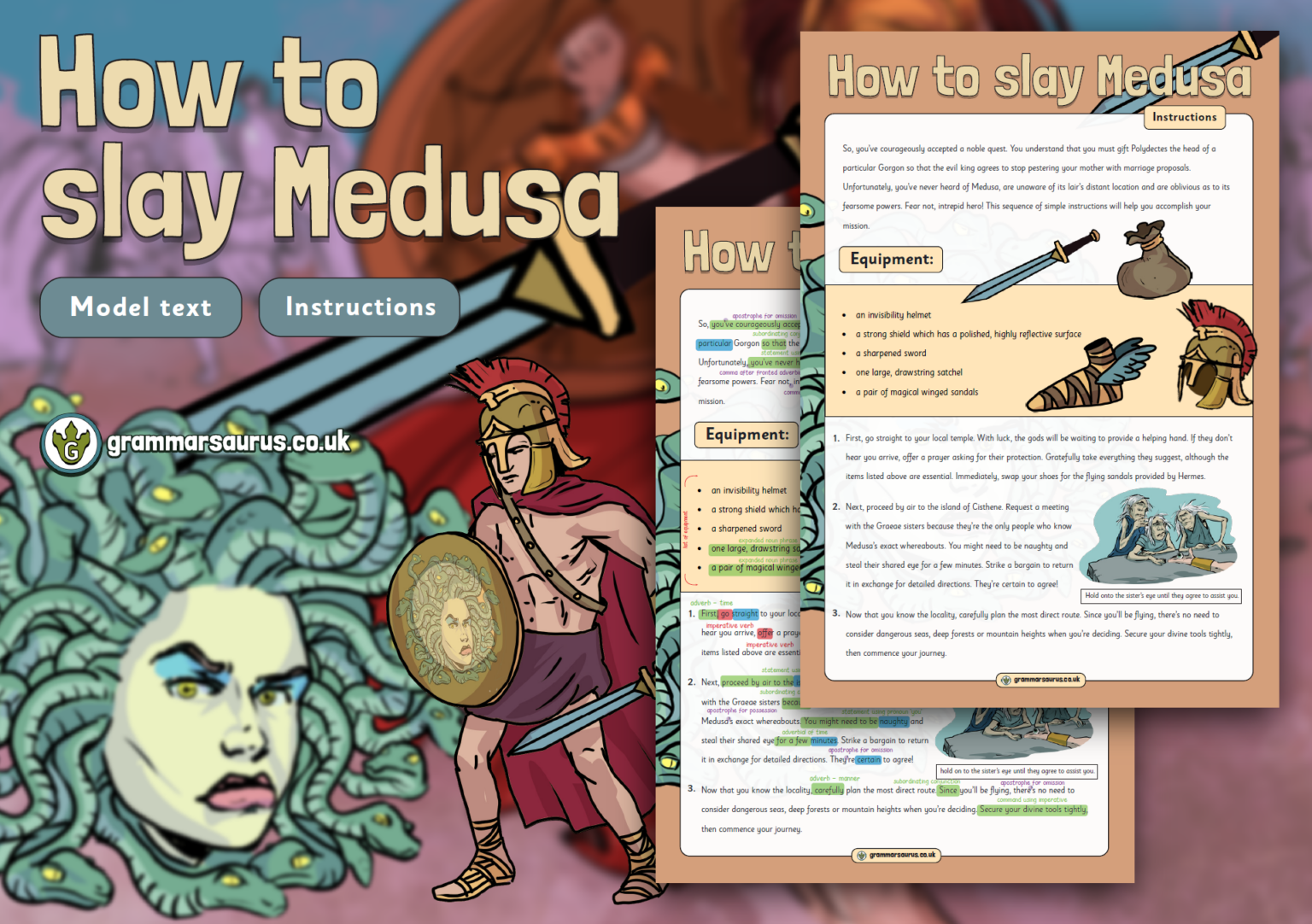 Year 4 Model Text – Instructions – How to slay Medusa - Grammarsaurus