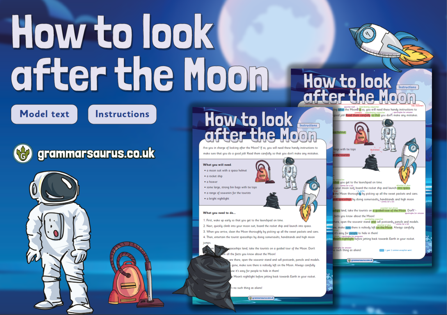 Year 2 Model Text – Instructions – How to look after the Moon ...