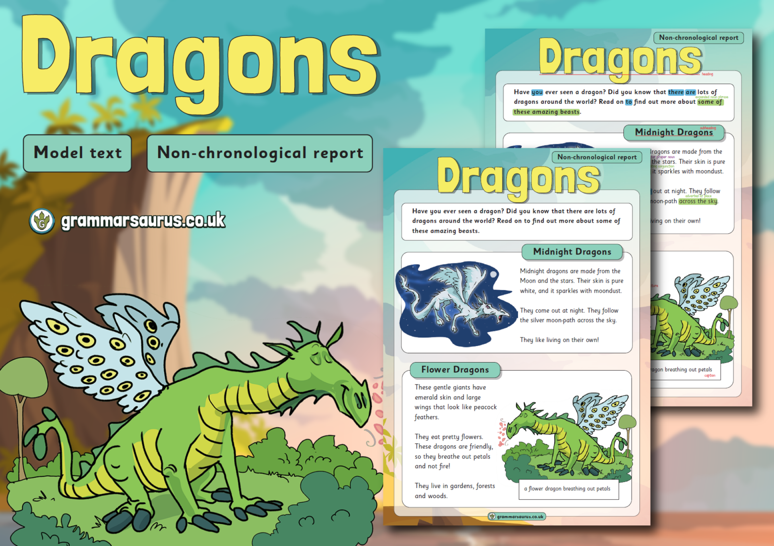 Year 1 Model Text – Non-chronological report – Dragons - Grammarsaurus