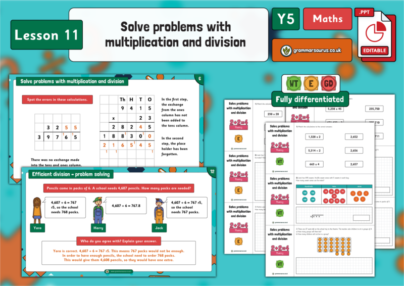 Year 5 Multiplication and Division (Part 2) - Solve problems with ...