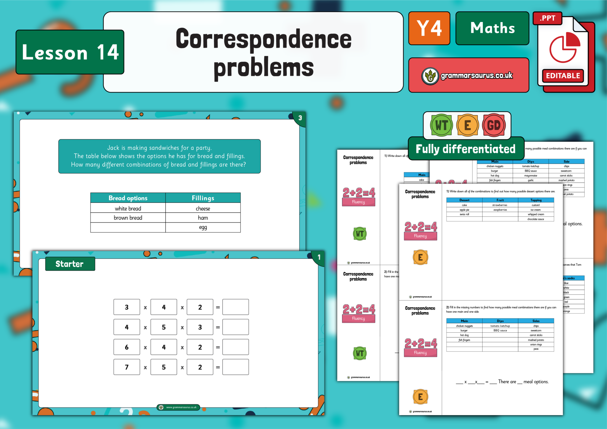 Year 4 – Multiplication and Division Part 2 - Correspondence problems ...