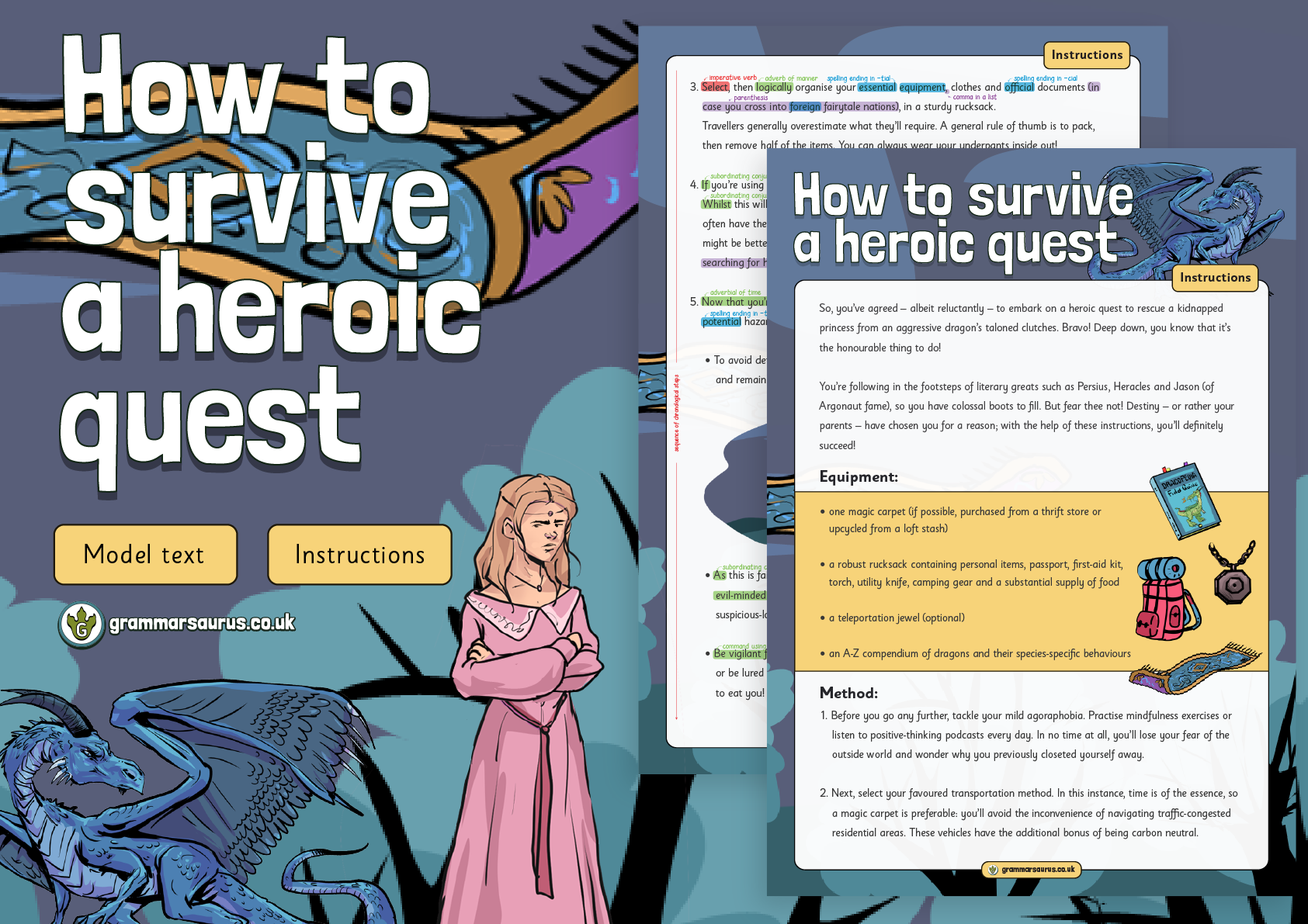 Year 5 Model Text – Instructions – How to survive a heroic quest ...