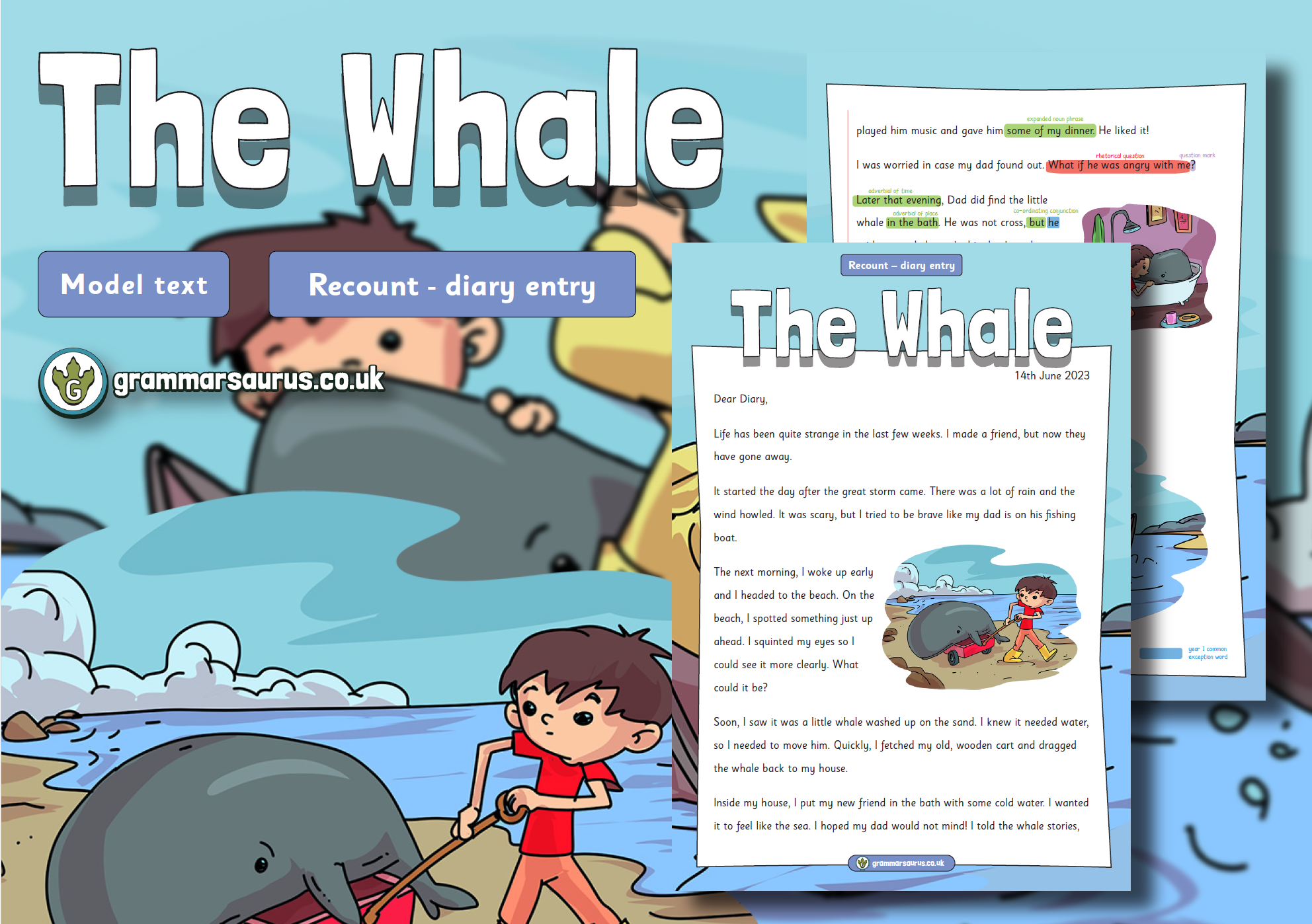 Year 1 Model Text – Diary entry – The Whale - Grammarsaurus