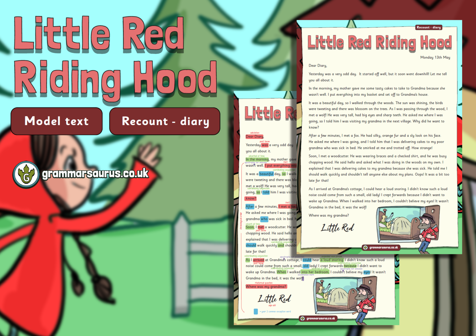 Year 2 Model Text – Recount – Diary - Little Red Riding Hood ...
