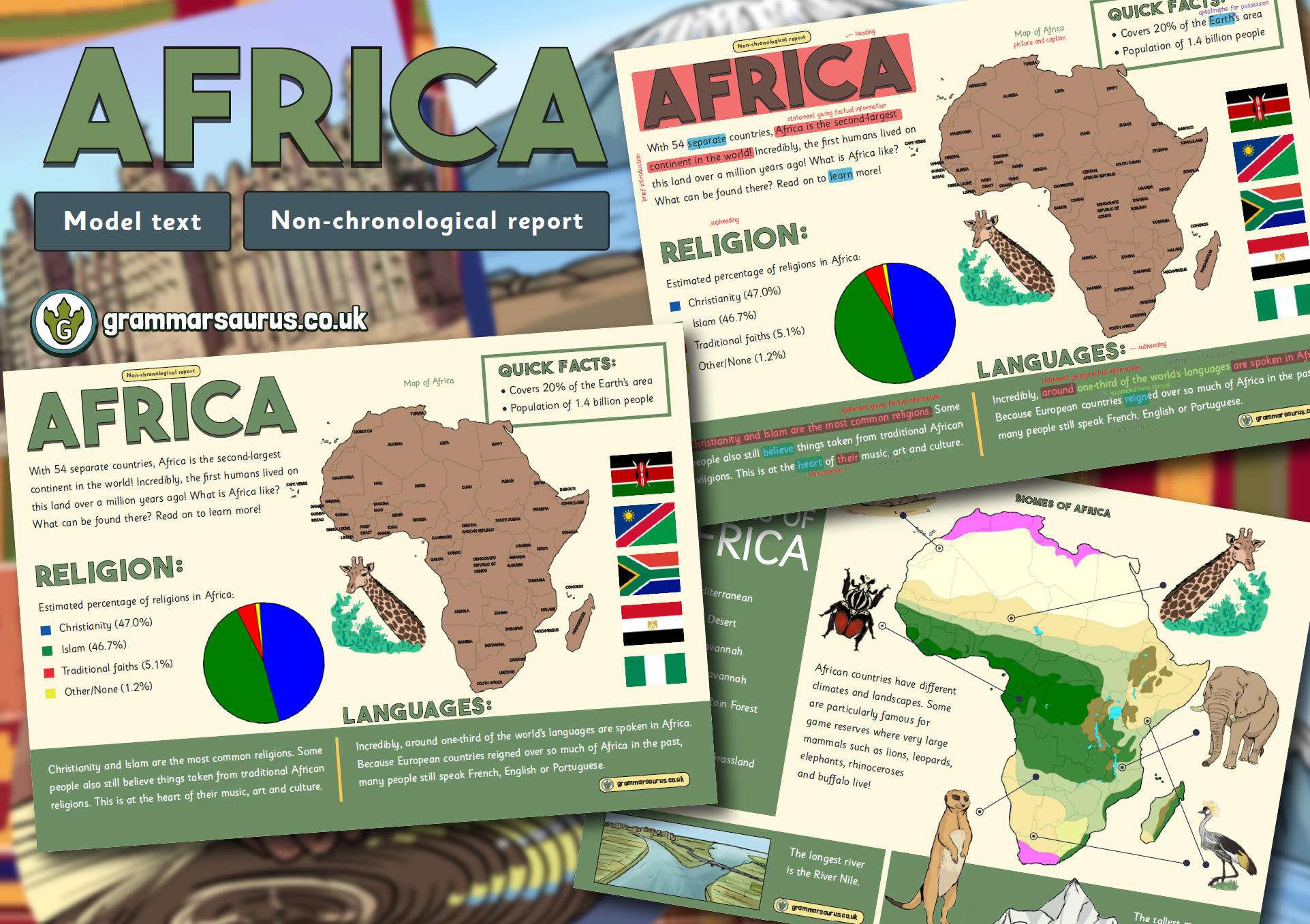Year 3 Model Text – Non-chronological report – Africa - Grammarsaurus