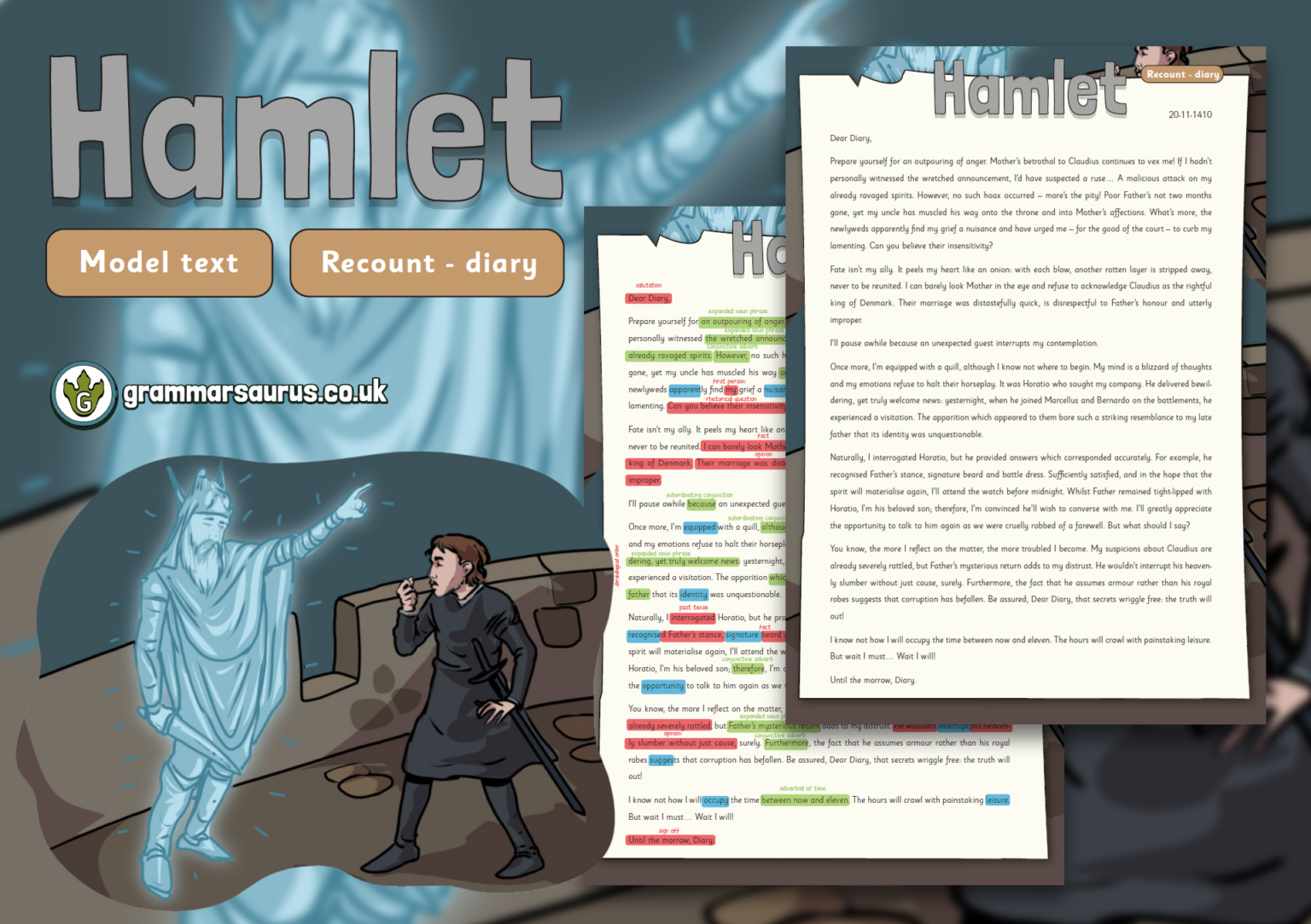 Year 5 Model Text – Diary entry – Hamlet - Grammarsaurus