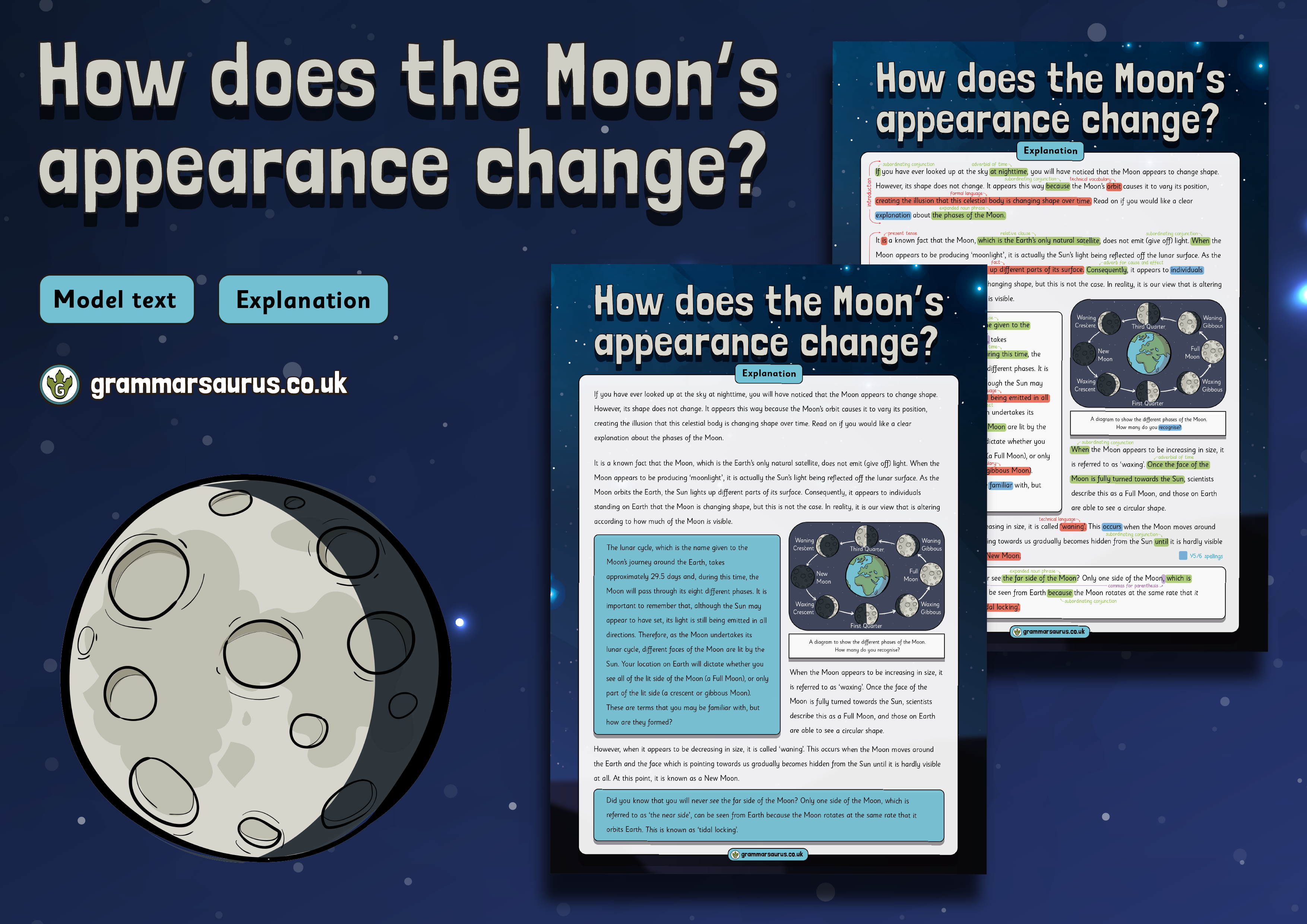 Year 5 Model Text – Explanation – How does the Moons appearance change ...
