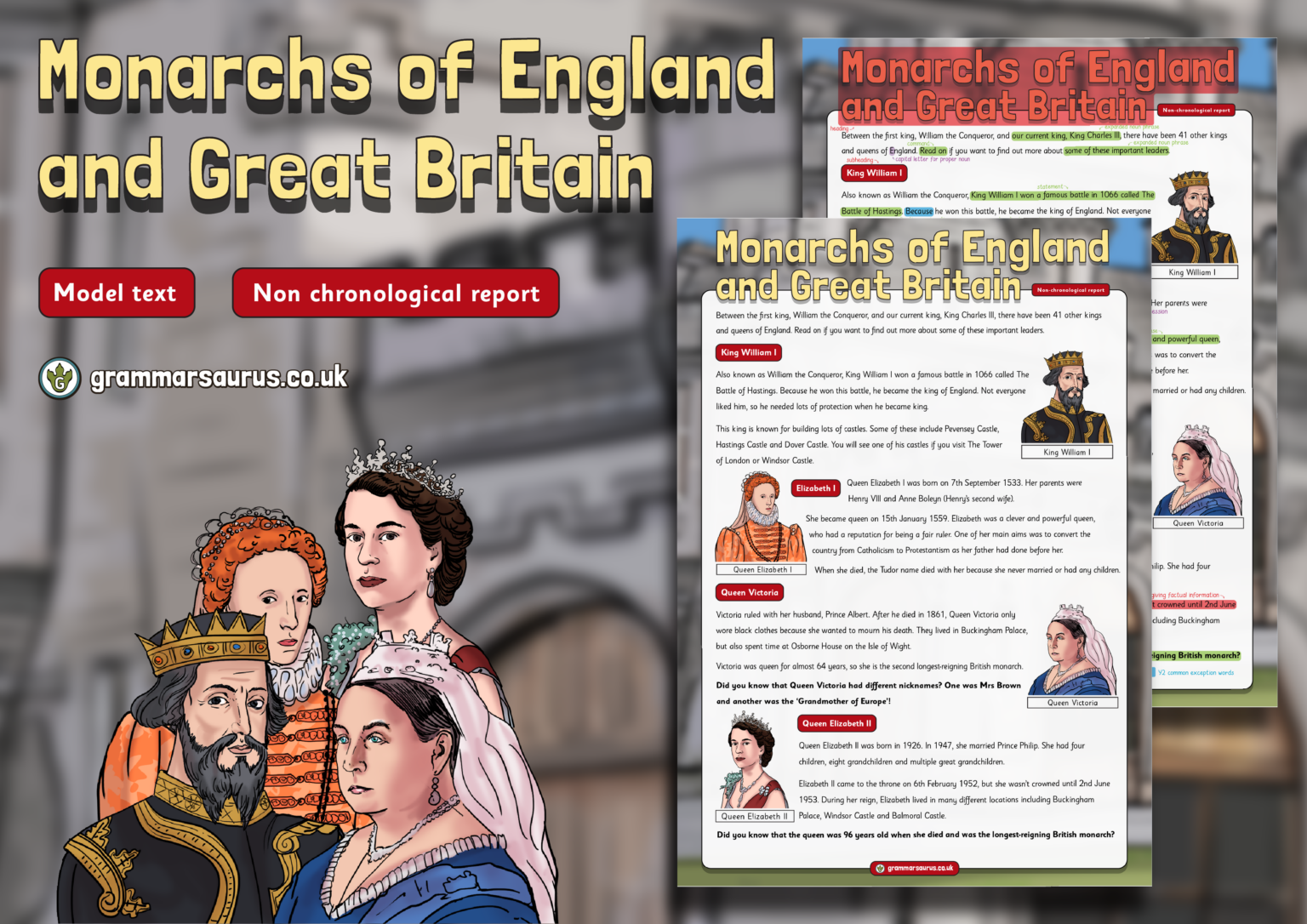 Year 2 Model Text – Non-chronological report – Monarchs of England and ...