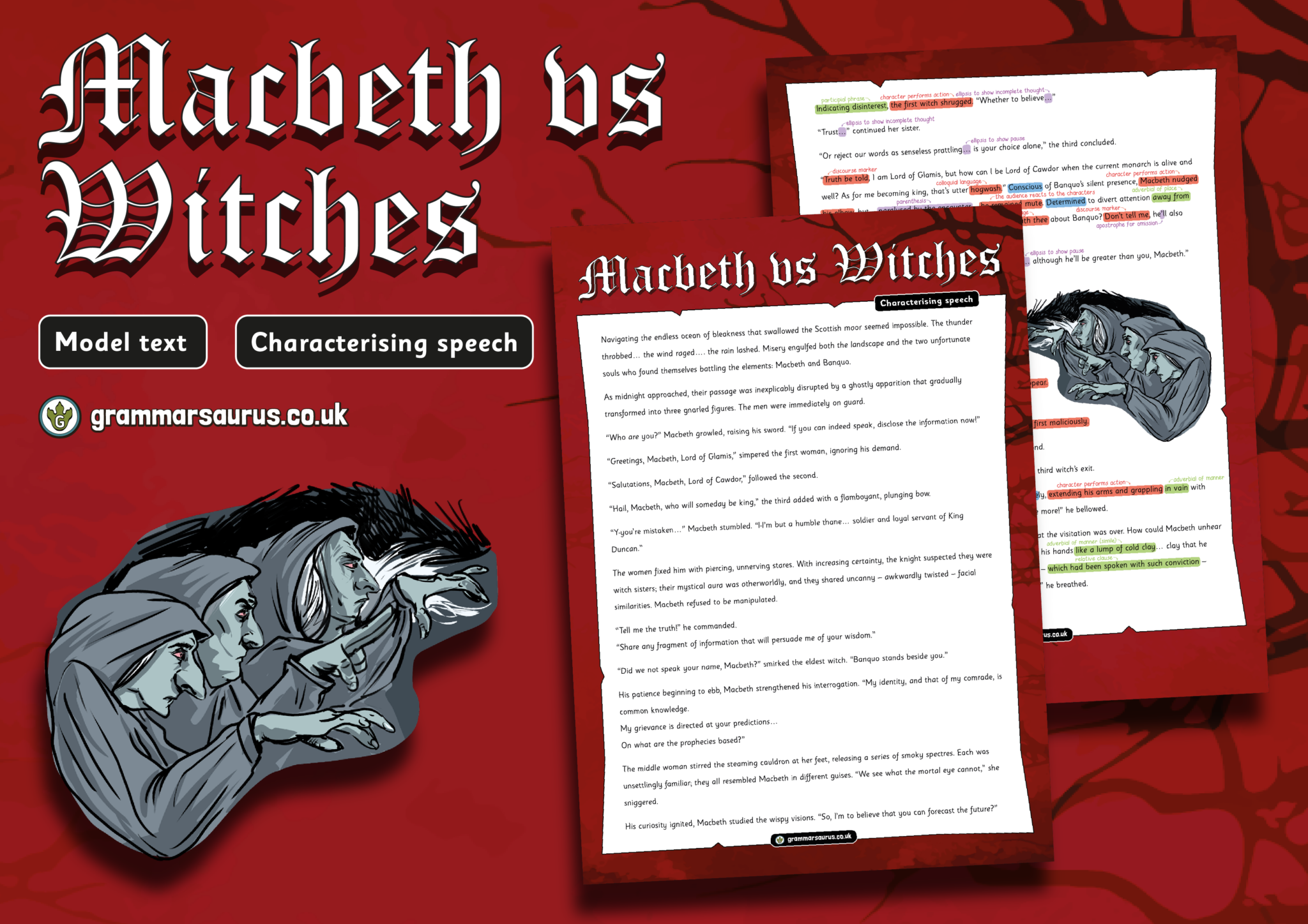 Year 5 Model Text - Characterising Speech - Macbeth vs Witches ...