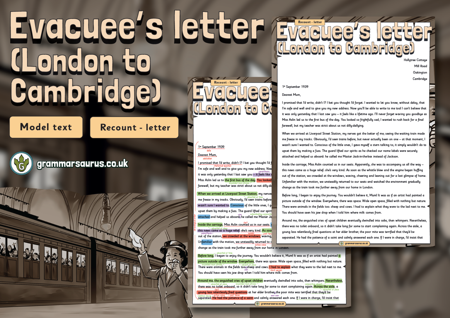 Year 6 Model Text - Recount Letter - Evacuee's Letter (London to ...
