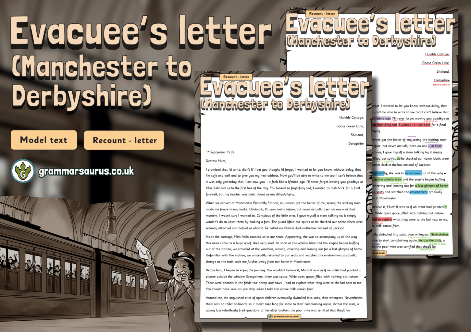 Year 6 Model Text - Recount Letter - Evacuee's Letter (Manchester to ...