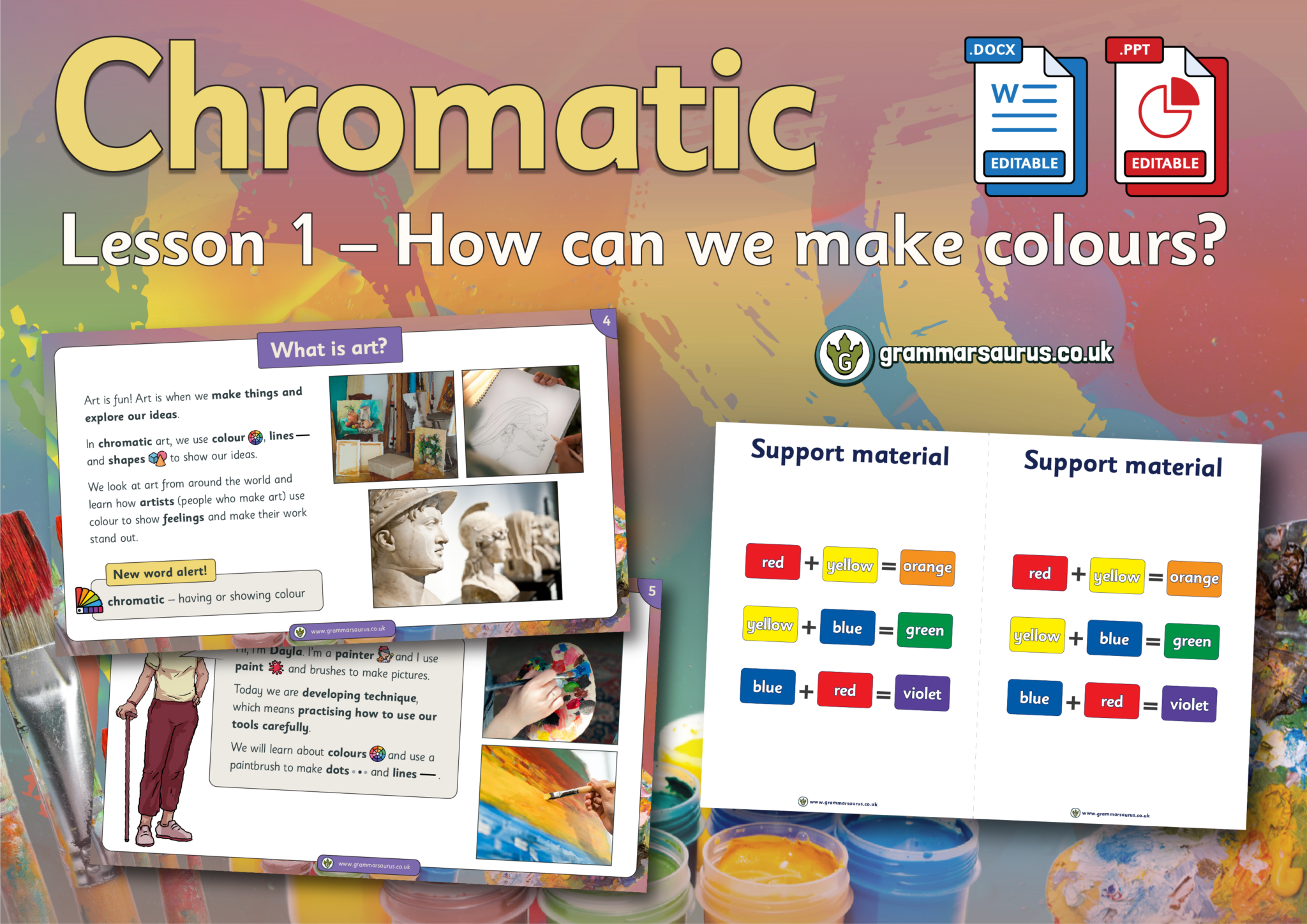 Year 1 Art – Chromatic – How can we make colours? Lesson 1 - Grammarsaurus
