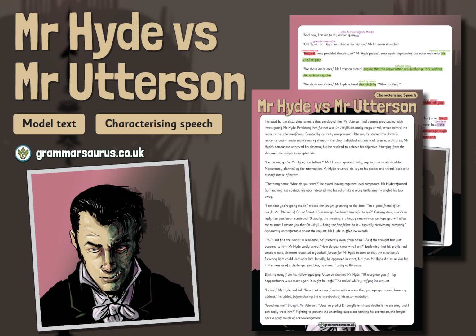 Year 6 Model Text – Characterising Speech – Mr Hyde vs Mr Utterson ...