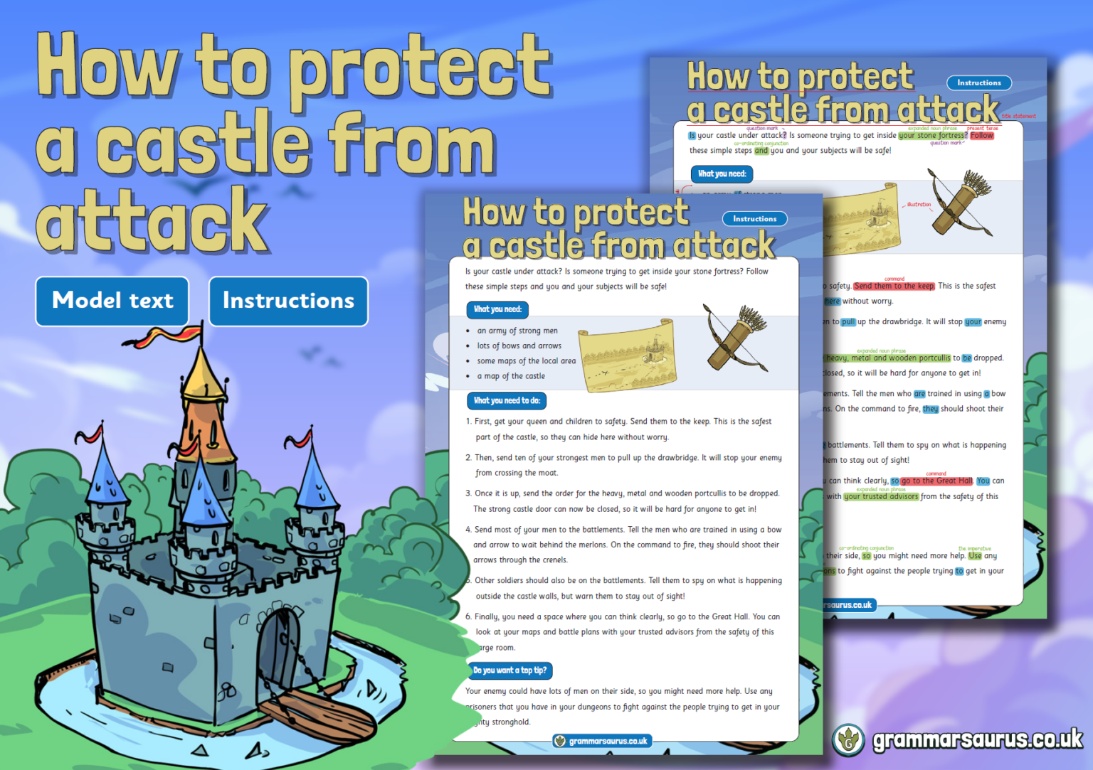 Year 1 Model Text – Instructions – How to protect a castle from attack ...