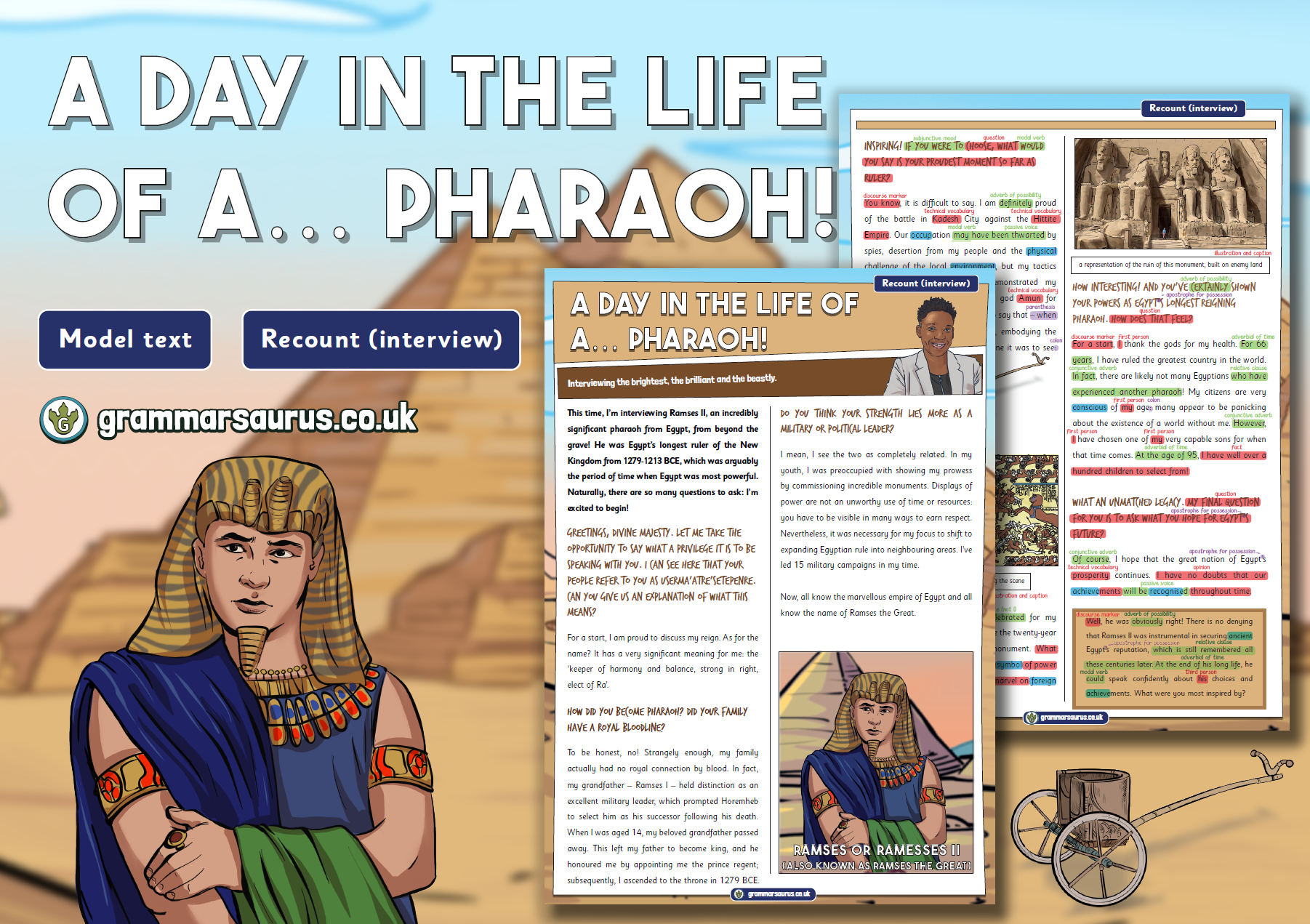 Year 6 Model Text – Interview – A day in the life of a… Pharaoh ...