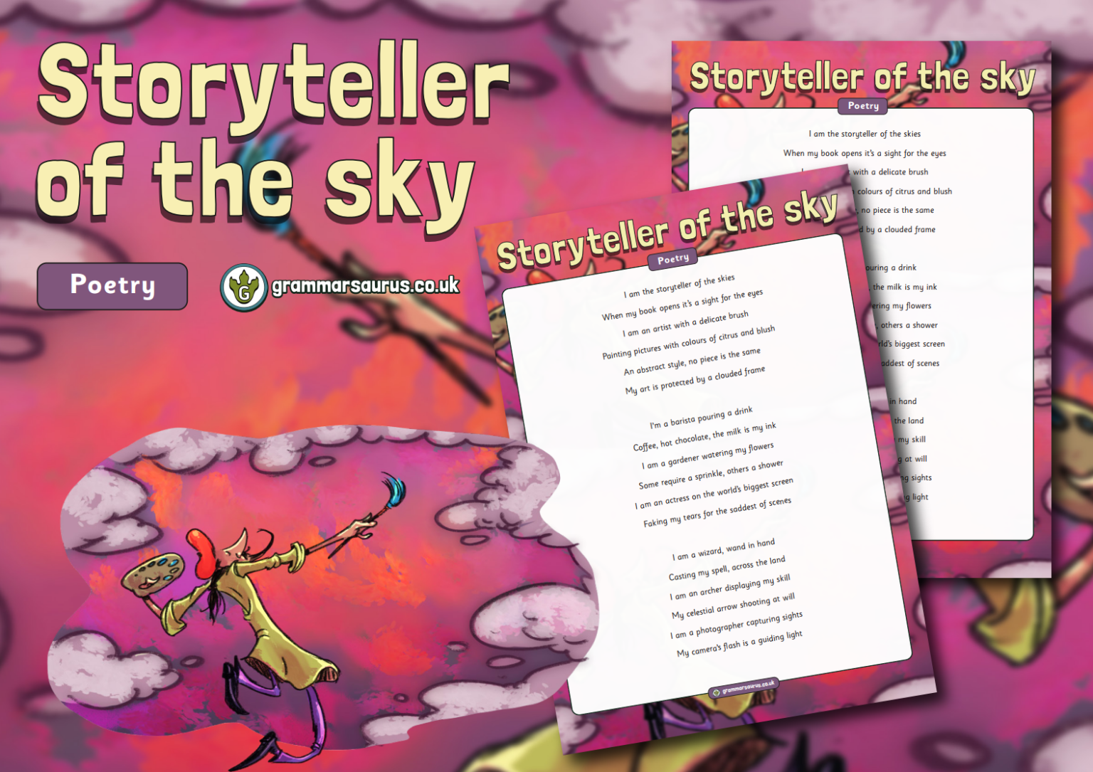 Year 4 Model Text - Poetry - Storyteller of the sky - Grammarsaurus