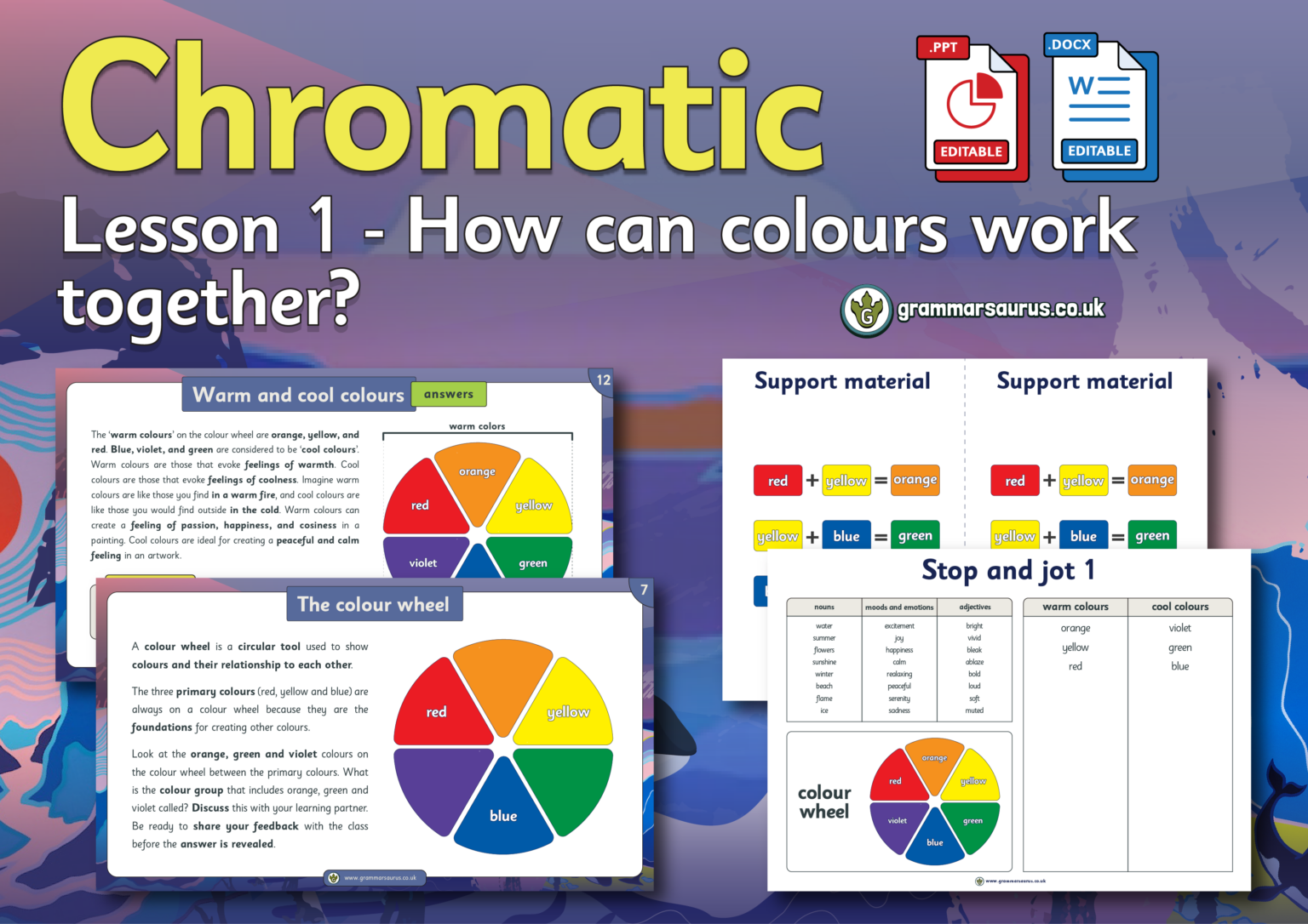 Year 2 Art – Chromatic – How can colours work together? Lesson 1 - Grammarsaurus