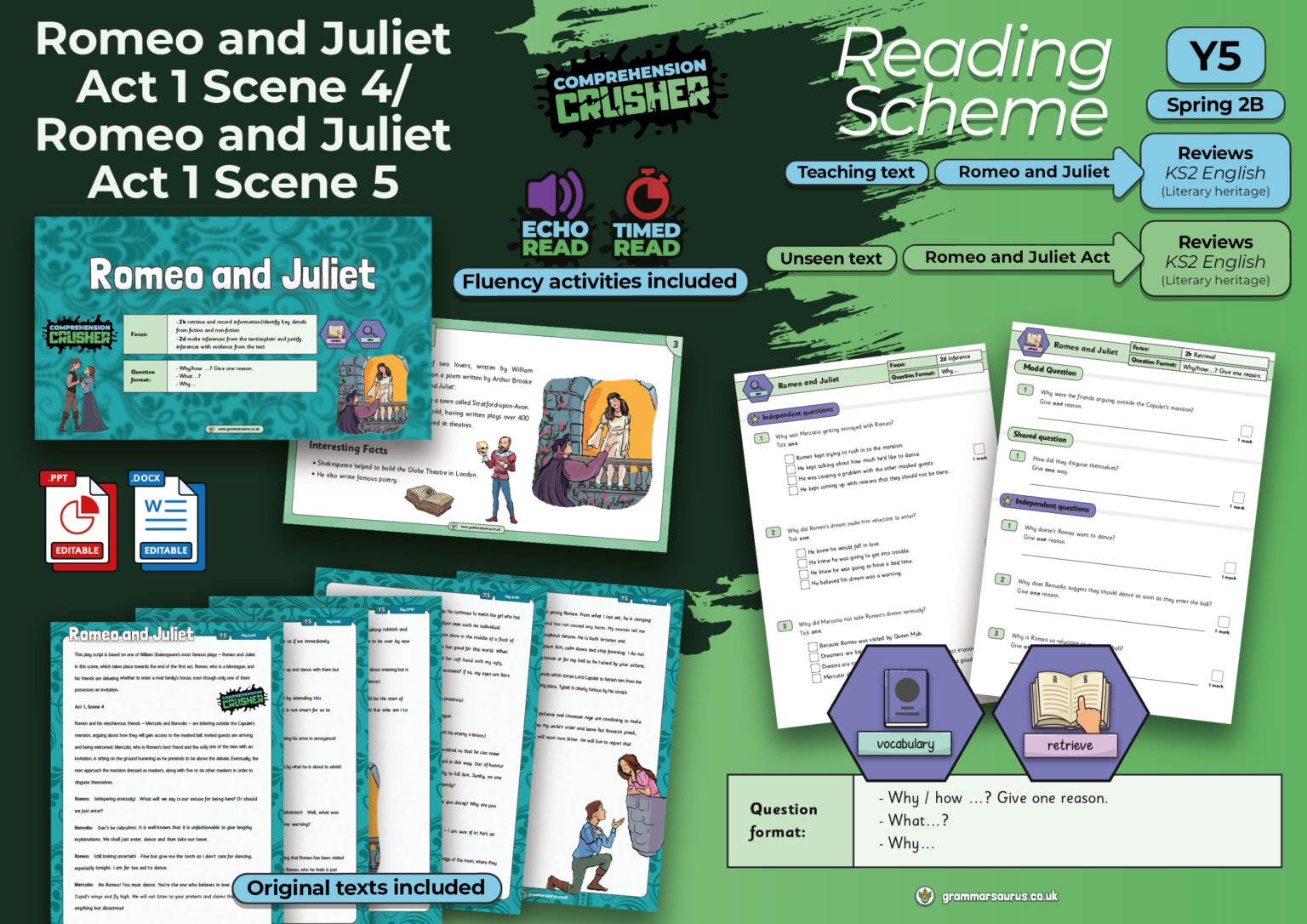 Year 5 Comprehension Crusher Reading Scheme – Spring 2b - Romeo and ...