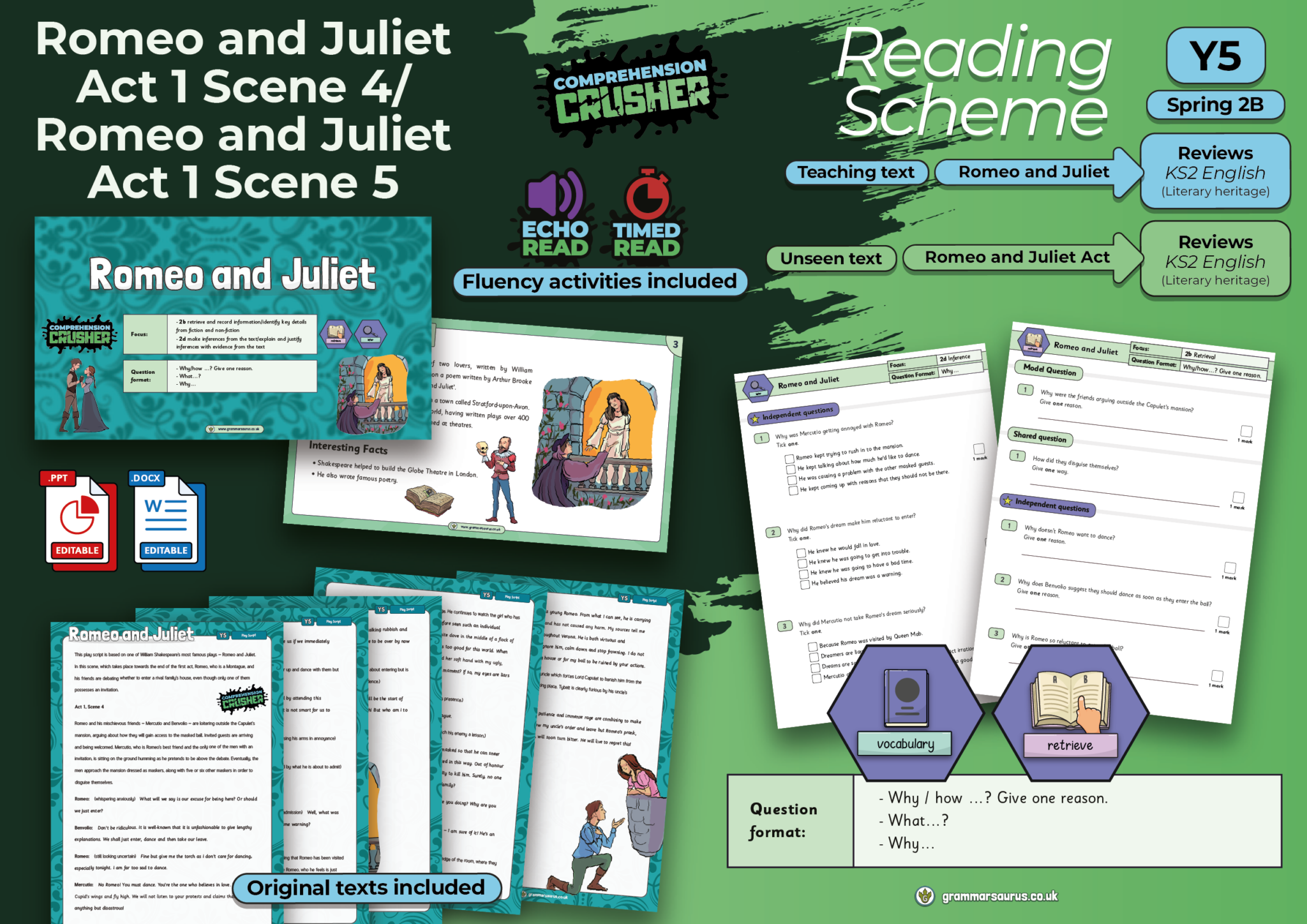 Year 5 Comprehension Crusher Reading Scheme – Spring 2b - Romeo and ...