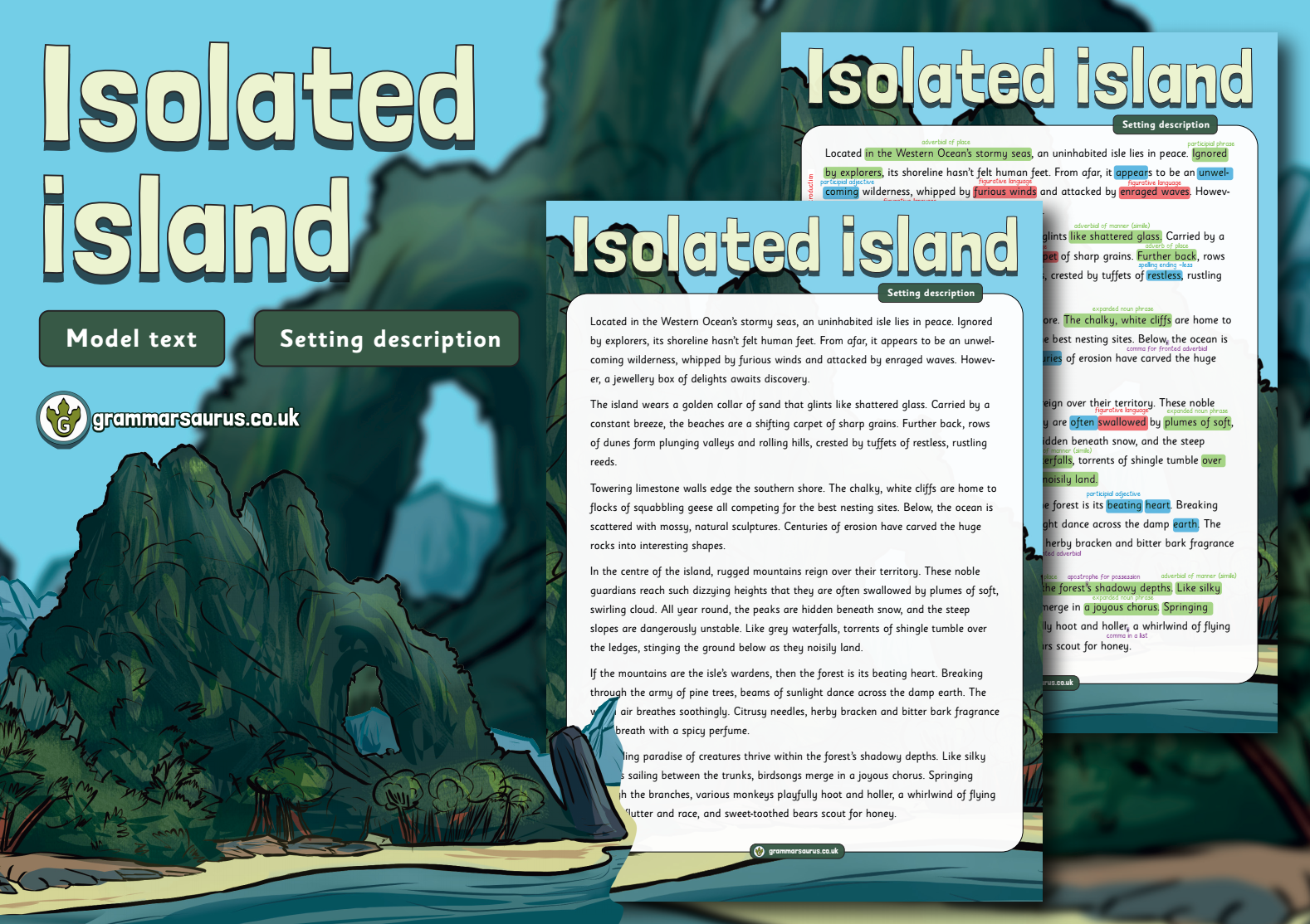 Year 4 Model Text Setting Description Isolated Island Gbsct P4 3rd Grade And 3rd Class