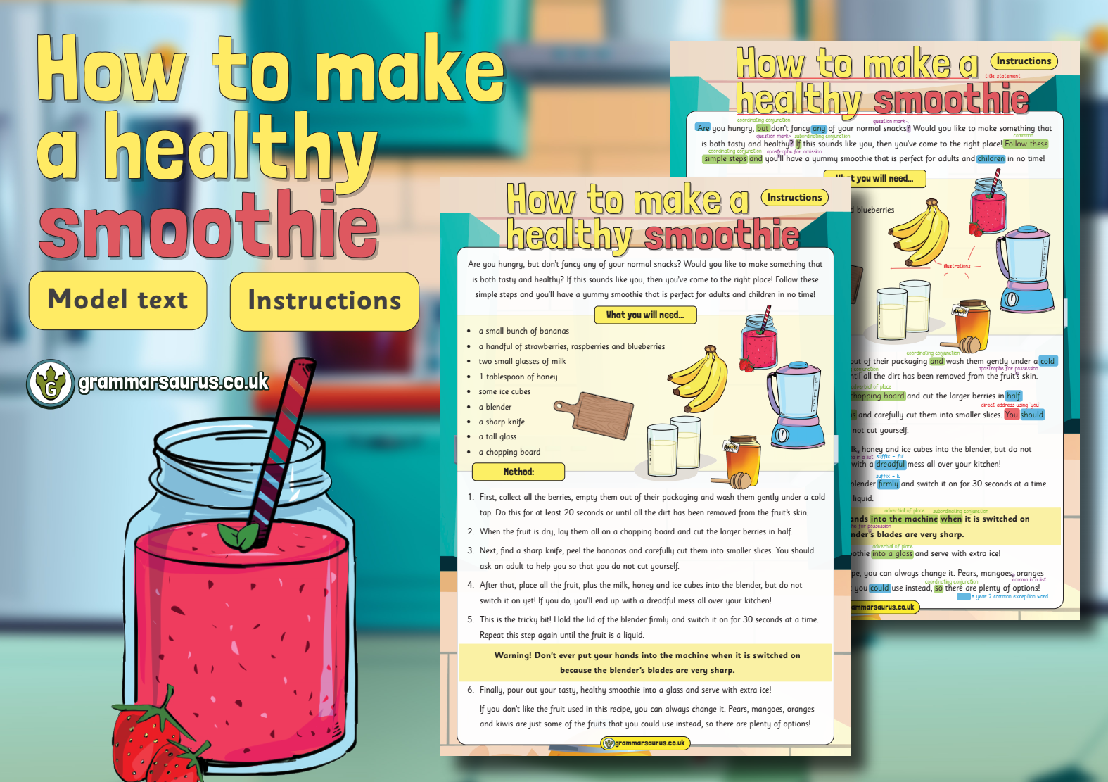 Year 2 Model Text – Instructions – How to make a healthy smoothie ...