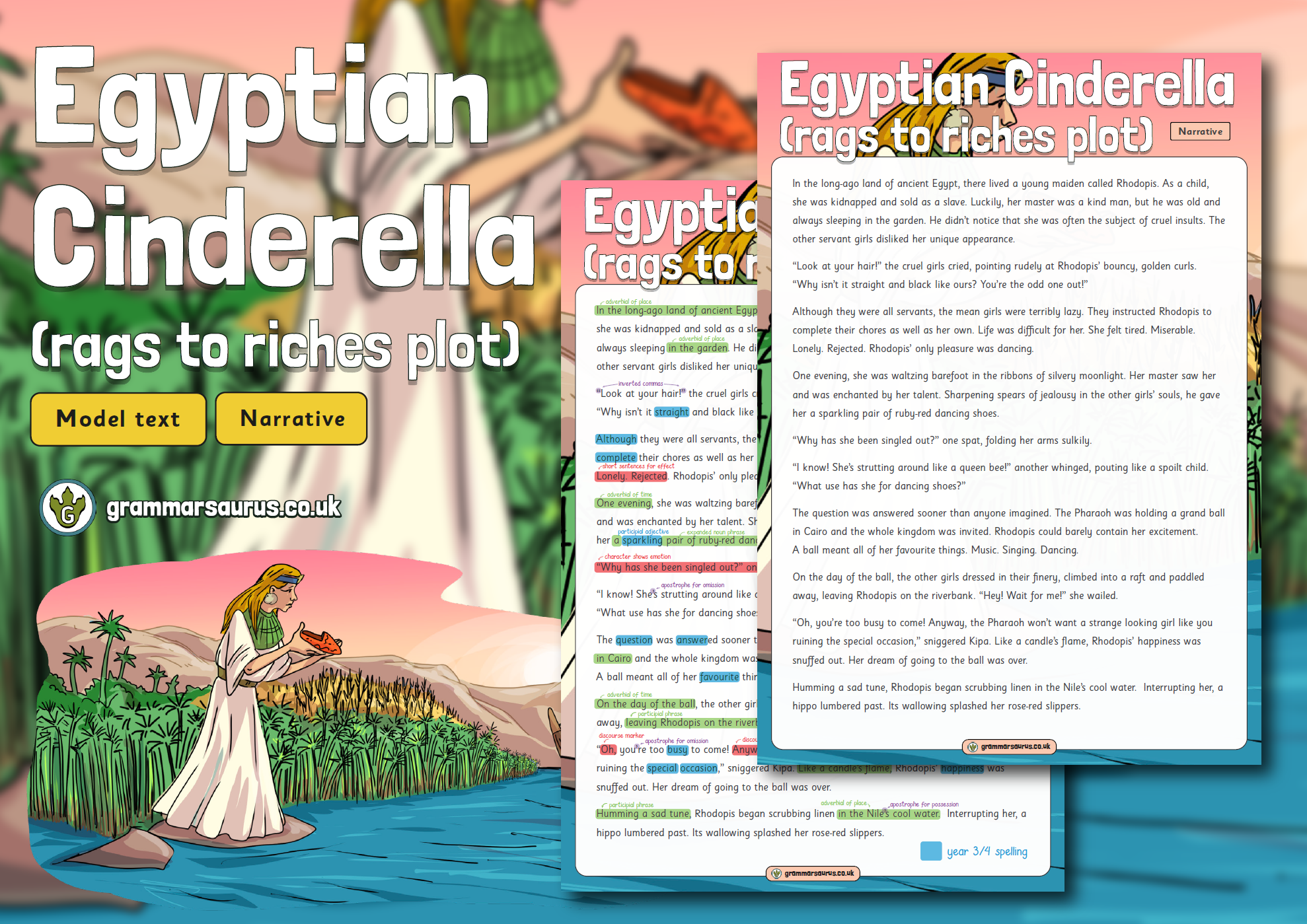 Year 3 Model Text - Narrative – Egyptian Cinderella (rags to riches ...