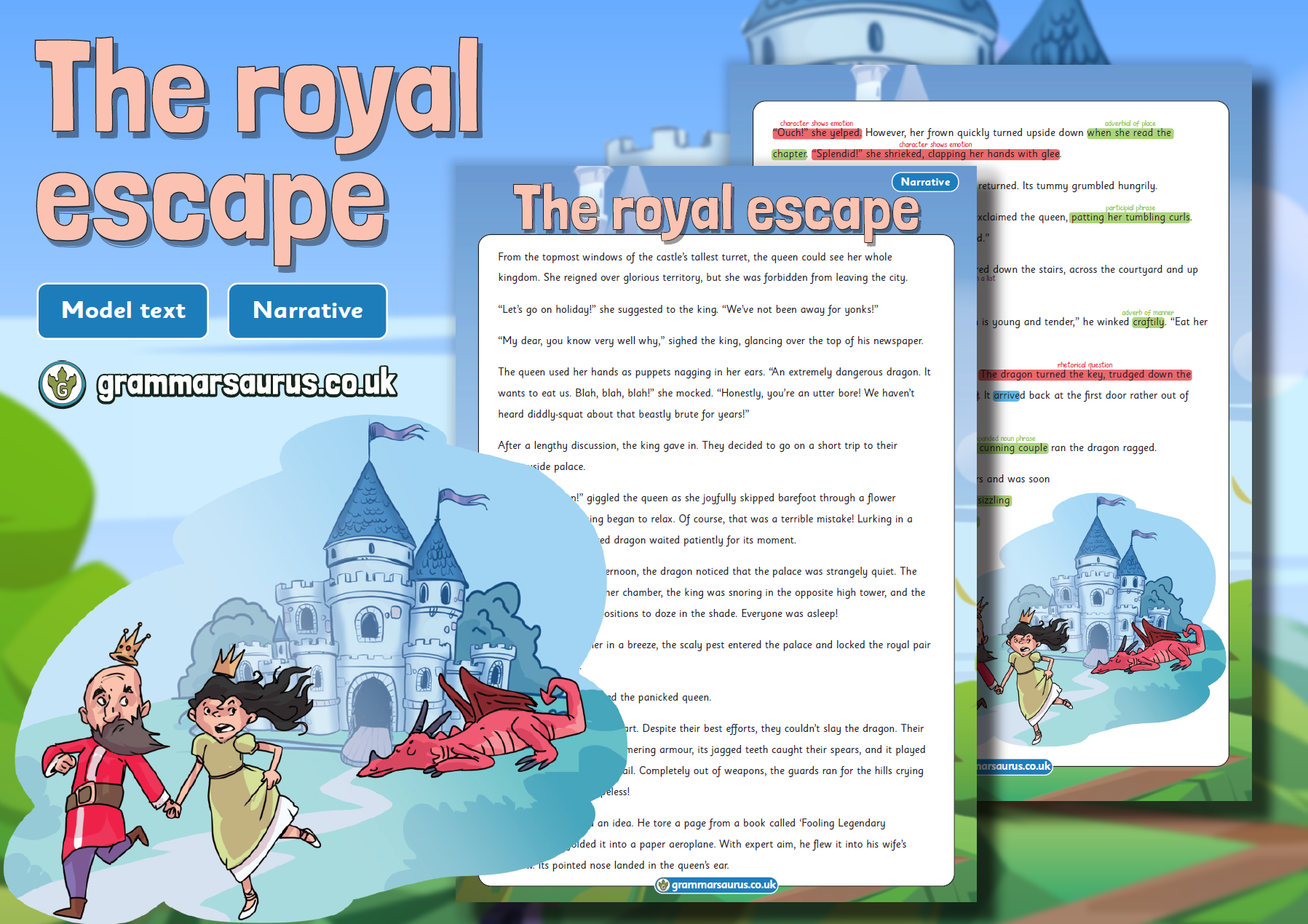Year 3 Model Text - Narrative – The royal escape ( gbsct P3 , Grade 2 ...