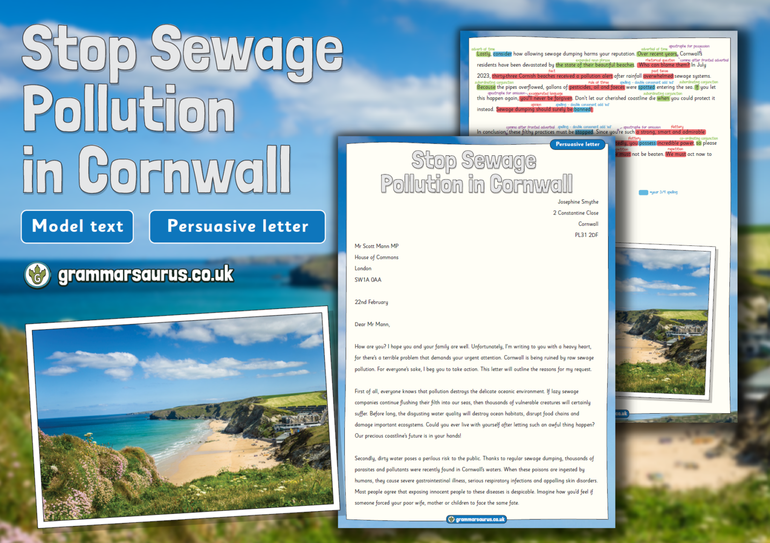 Year 4 Model Text – Persuasive letter – Stop Sewage Pollution in ...
