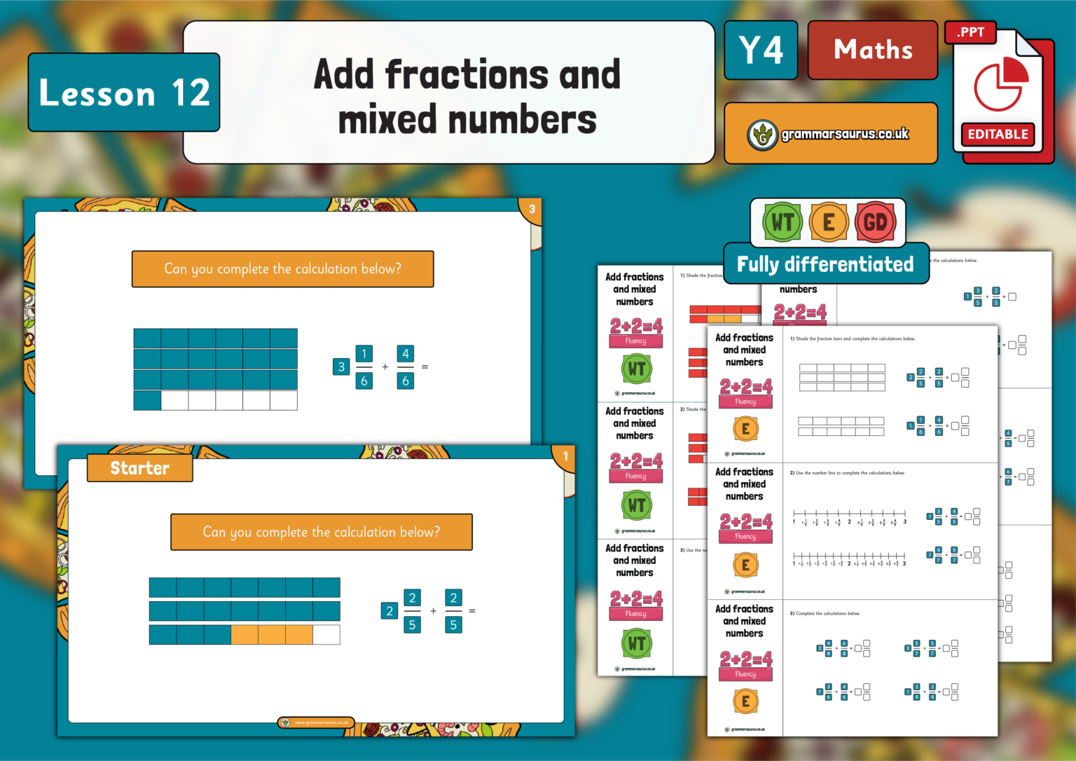 Year 4 Fractions – Add fractions and mixed numbers – Lesson 12 ...