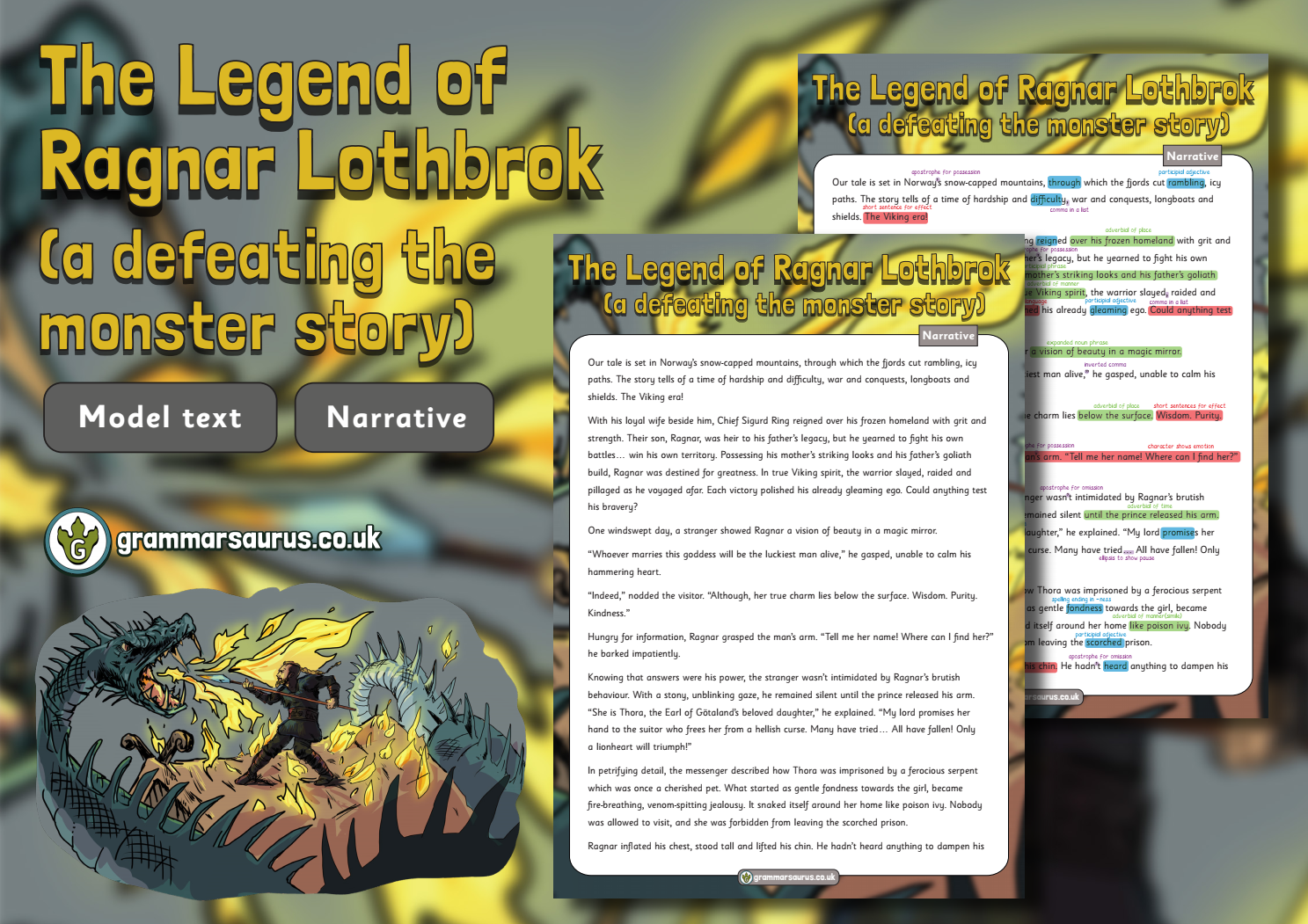 Year 4 Model Text – Narrative – The Legend of Ragnar Lothbrock (a ...