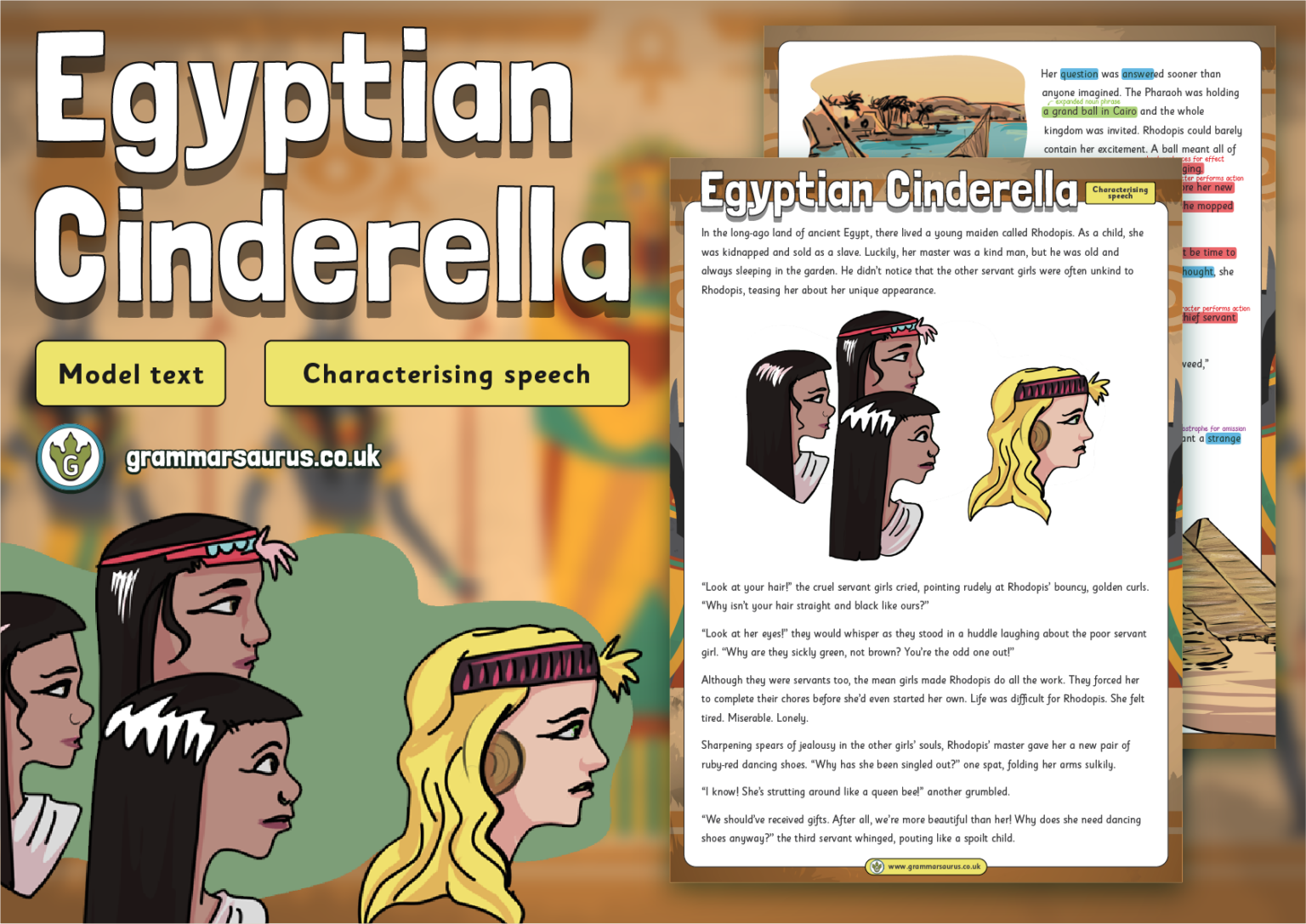 Year 3 Model Text – Characterising speech – Egyptian Cinderella ...