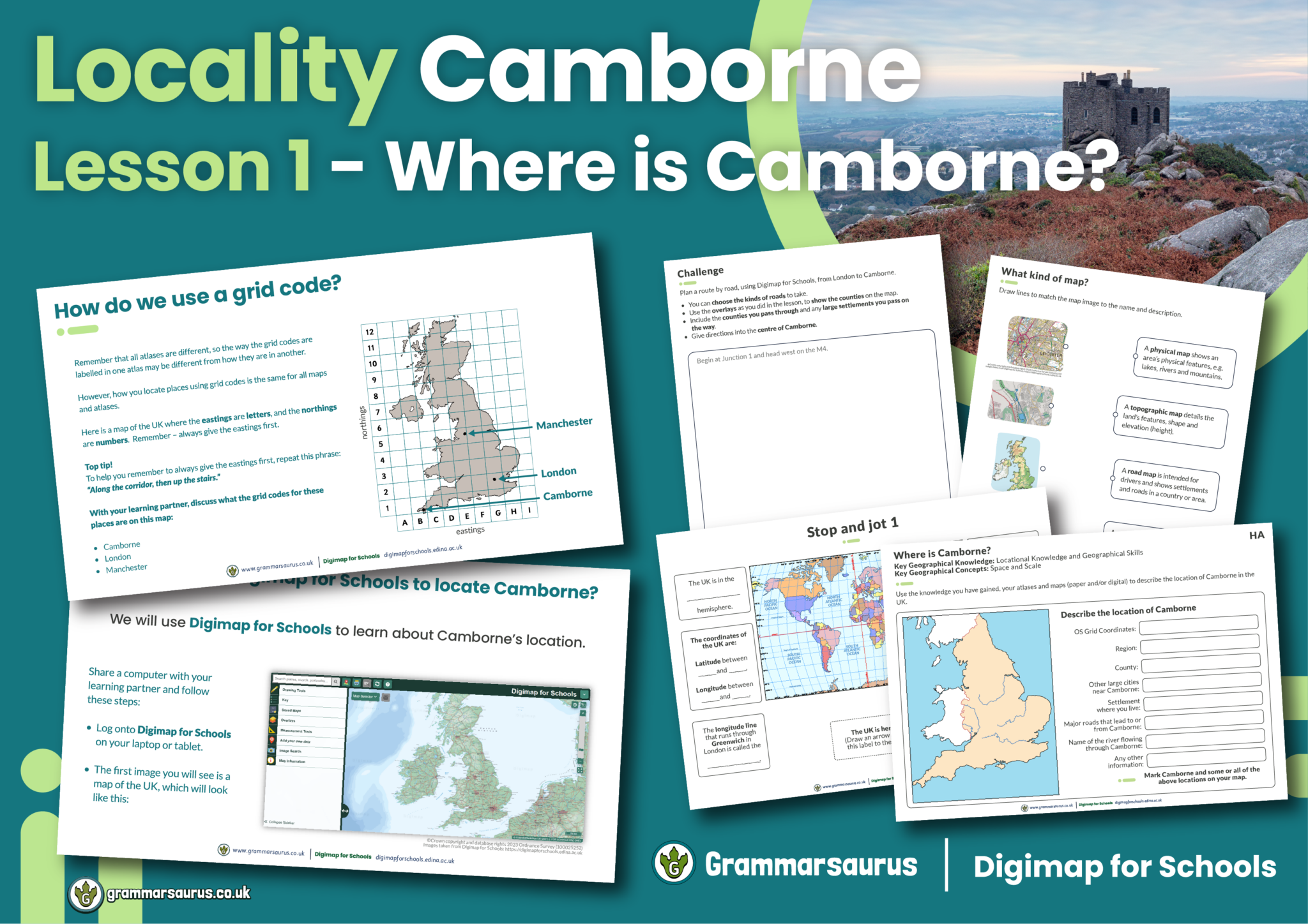 Y4 Locality Unit - Where is Camborne? Lesson 1 - Grammarsaurus