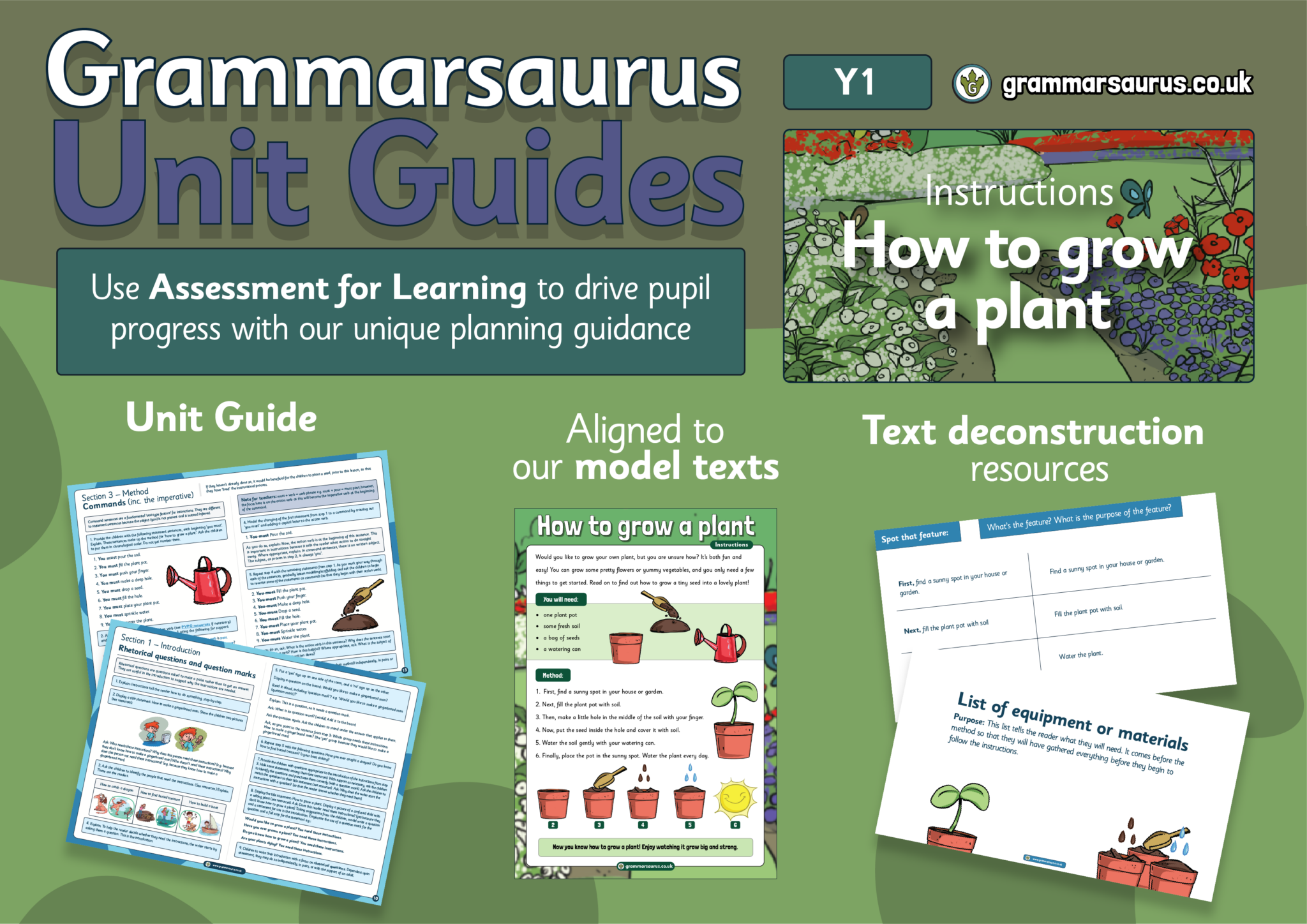 Year 1 Unit Guide – Instructions – How to grow a plant - Grammarsaurus